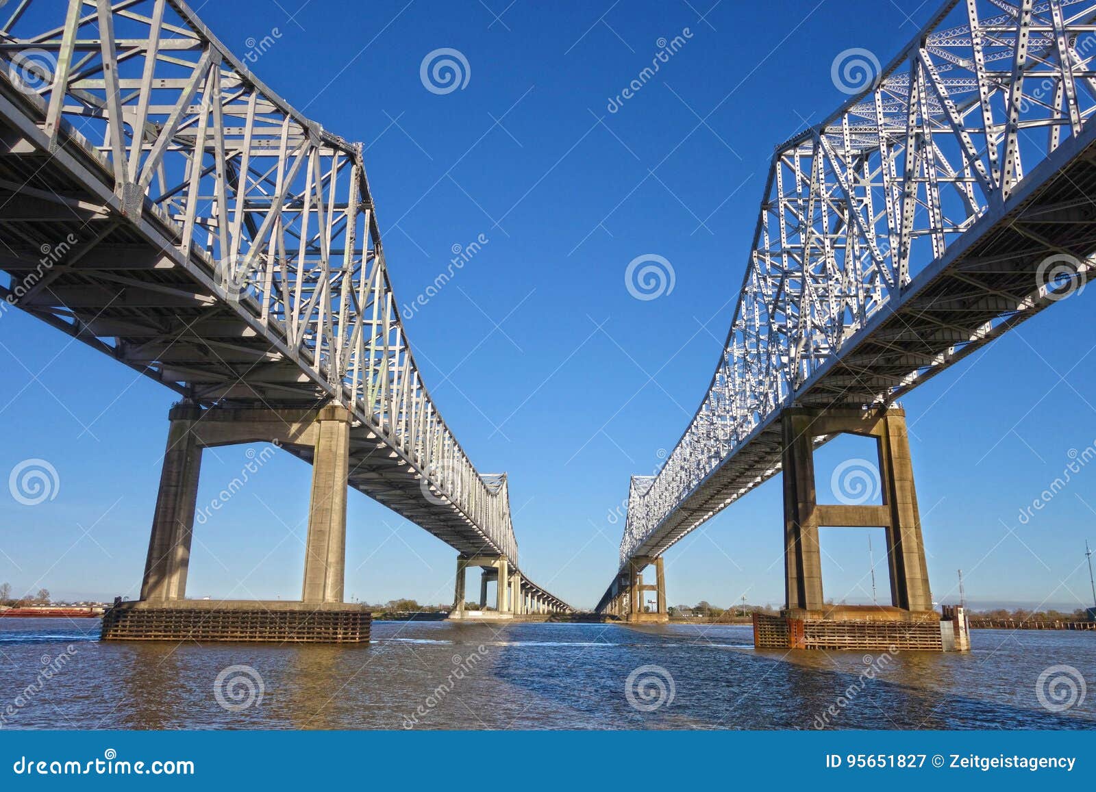 Twin Span Bridge stock image. Image of louisiana, point - 95651827