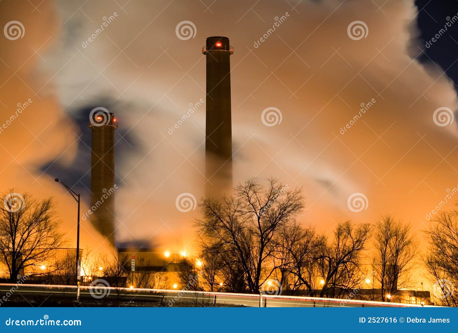 Twin stacks - power plant stock photo. Image of dark, climate - 2527616