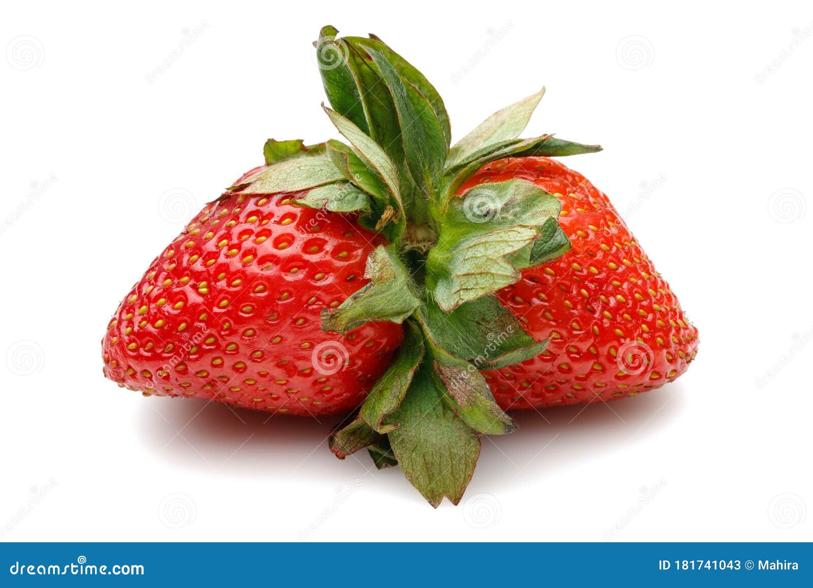 Twin Strawberry Isolated on White Stock Image - Image of fruit, natural ...