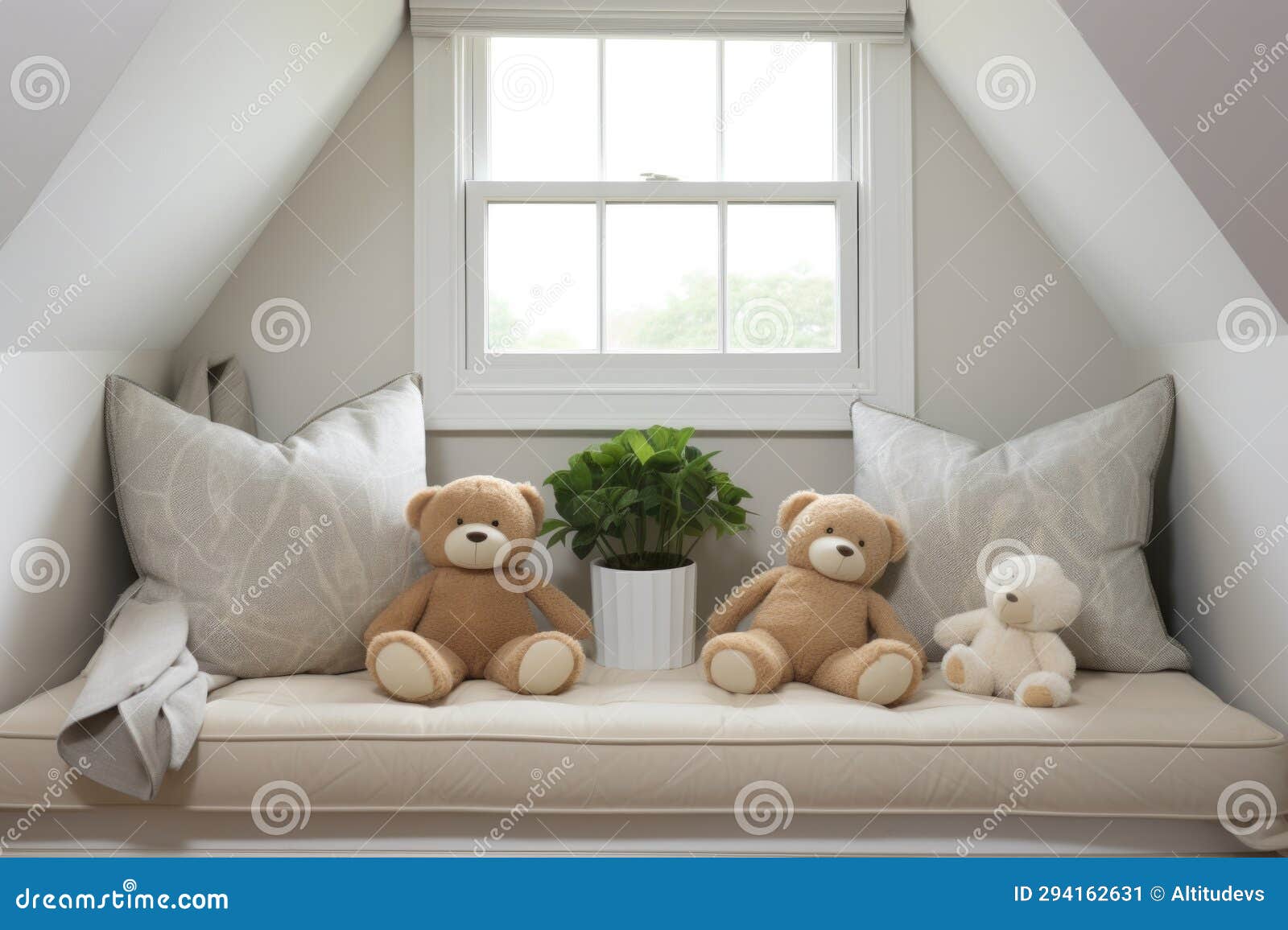 Twin Teddy Bears in a Childs Room Stock Illustration - Illustration of ...