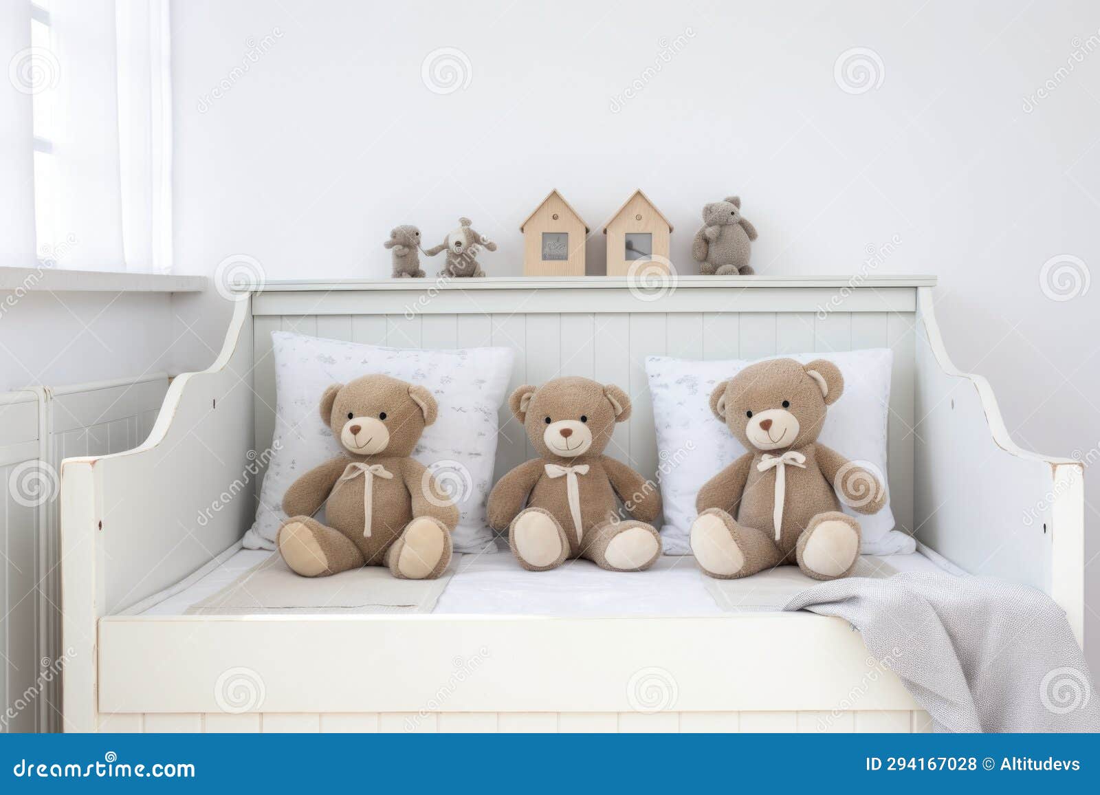 Twin Teddy Bears in a Childs Room Stock Photo - Image of childrens ...