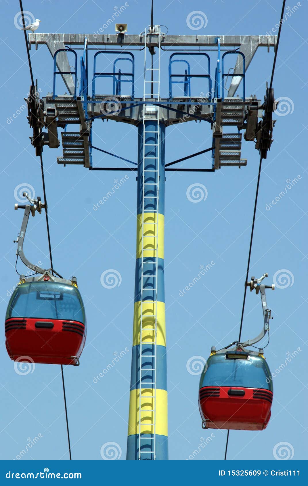 Twin teleferic cabine stock image. Image of aircable - 15325609