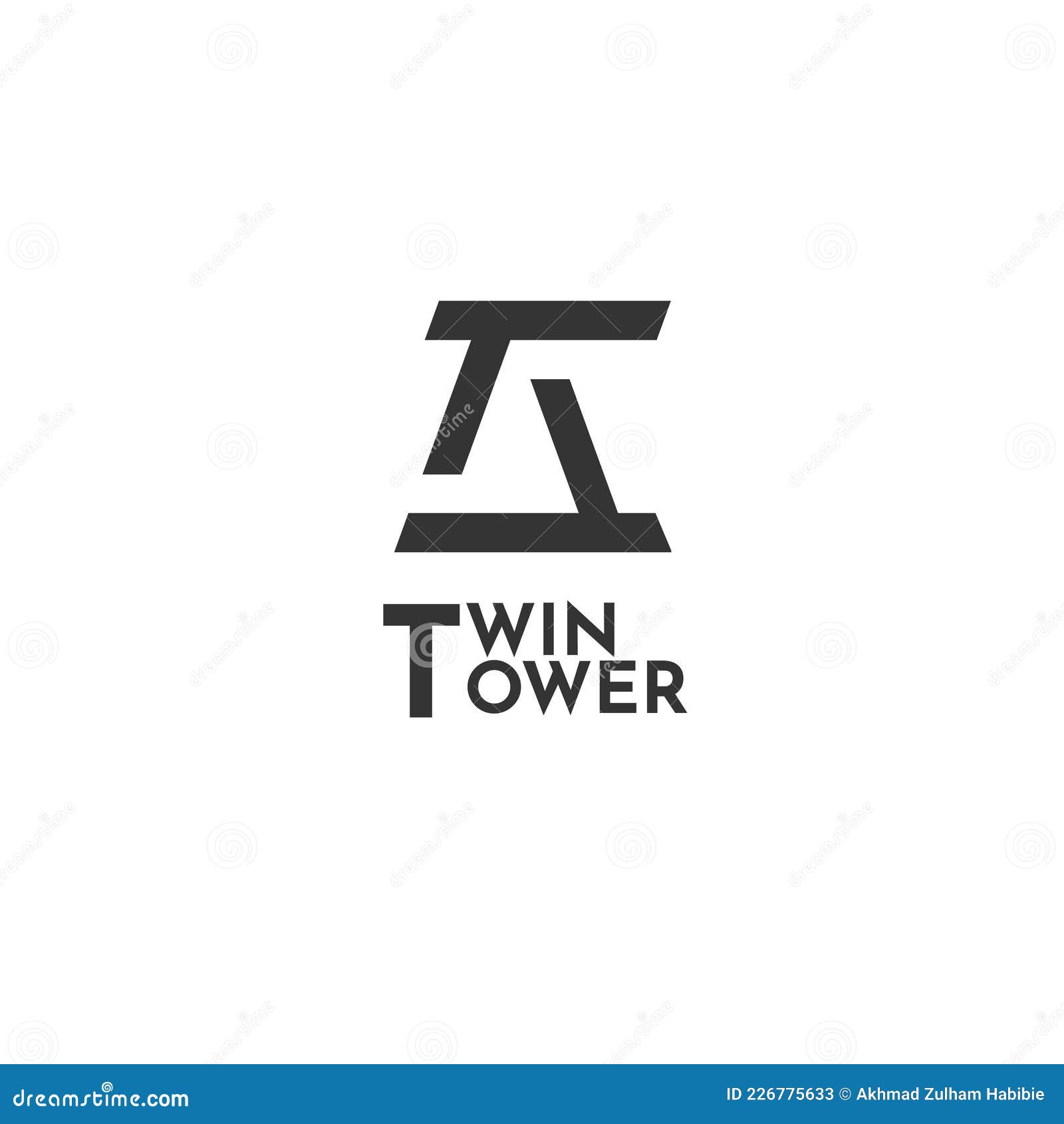 Twin Tower Logo Design Vector Stock Vector - Illustration of emblem ...