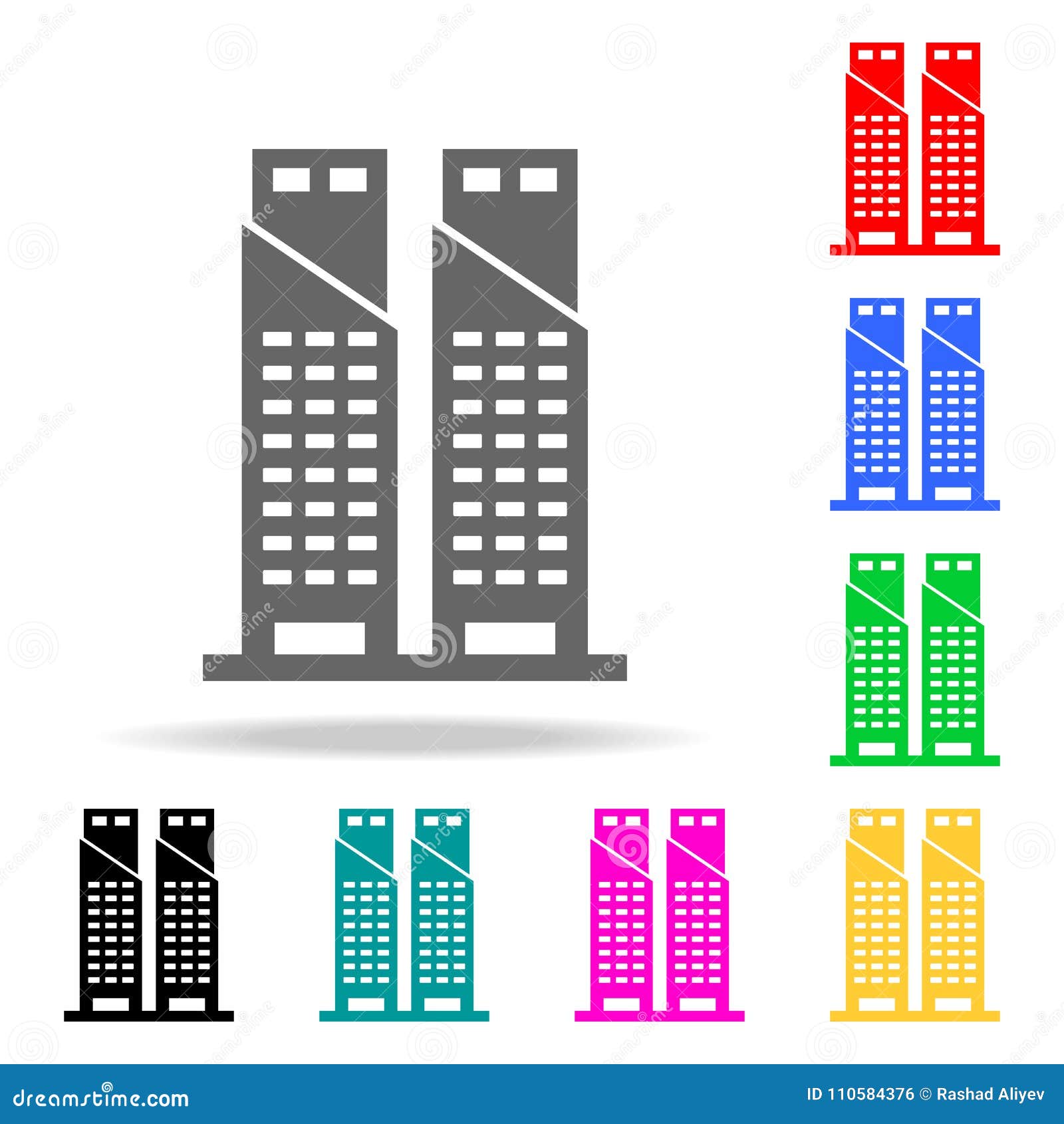 Twin Towers Icon. Elements in Multi Colored Icons for Mobile Concept ...