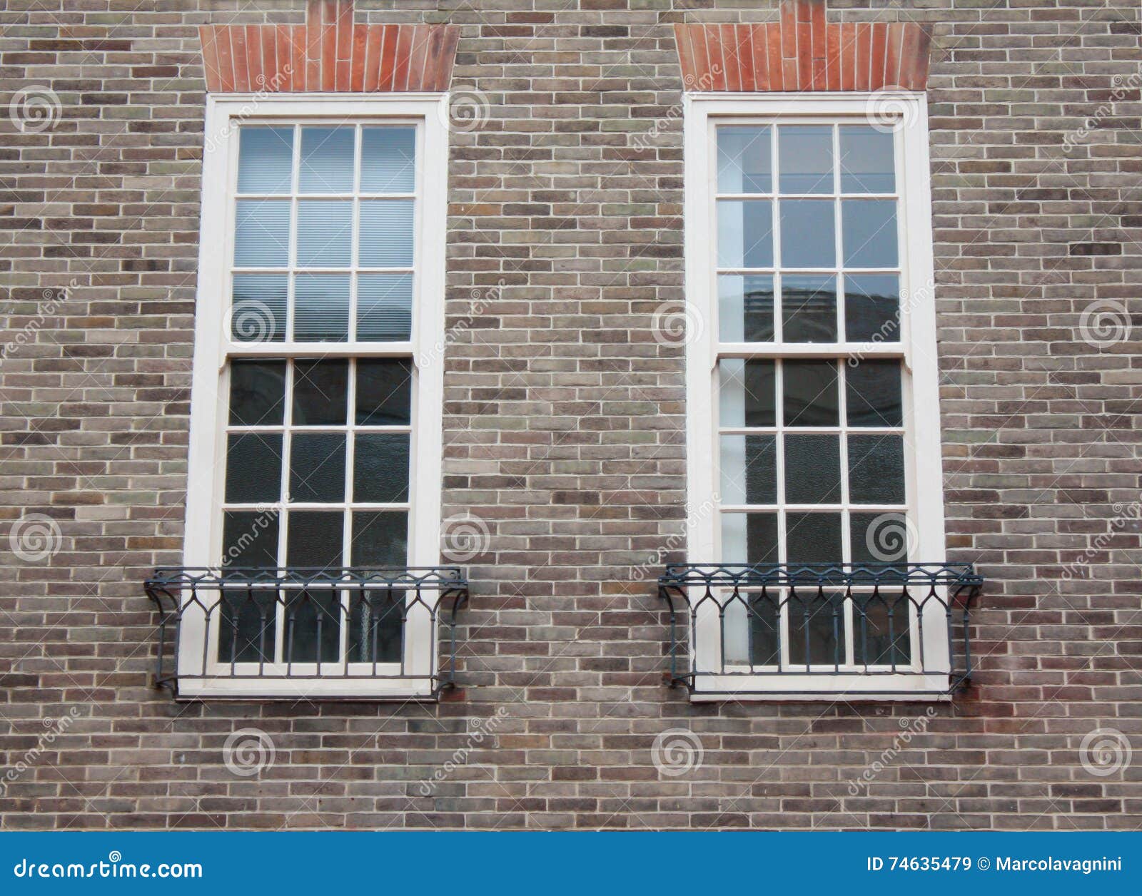 Twin Windows stock image. Image of concrete, detail, style - 74635479