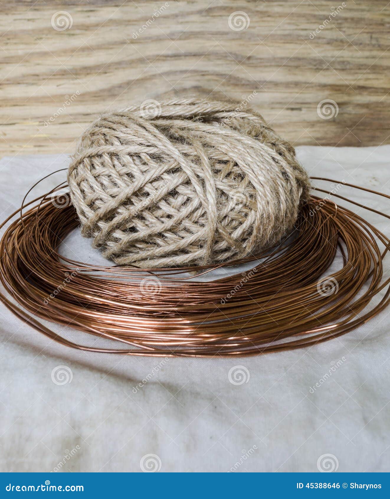 Twine and copper wire stock photo. Image of macro, copper - 45388646