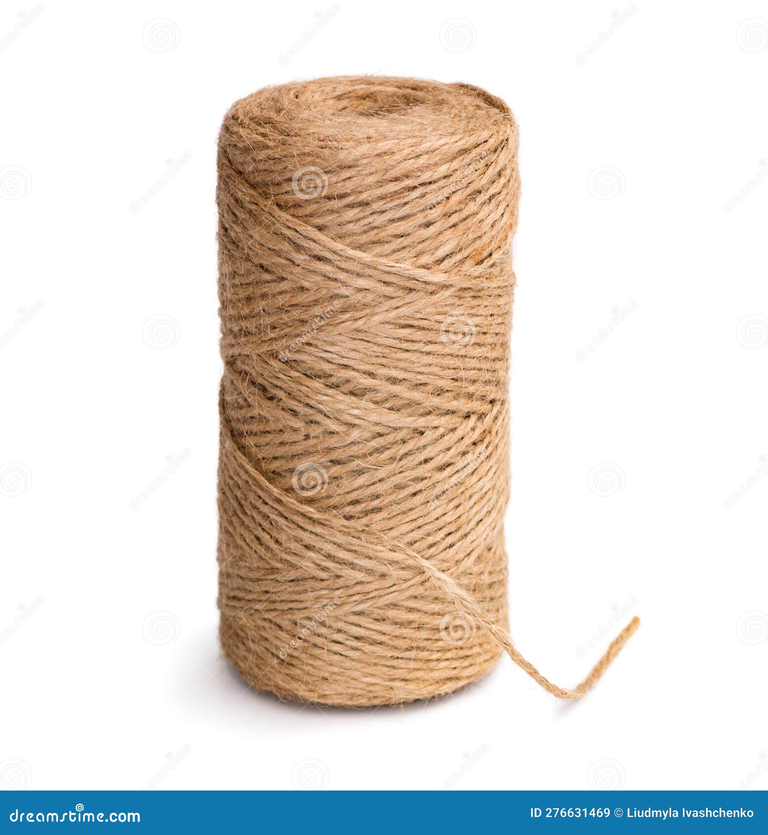 Twine Rope Isolated on White. Jute Twisted into a Roll Stock Image ...