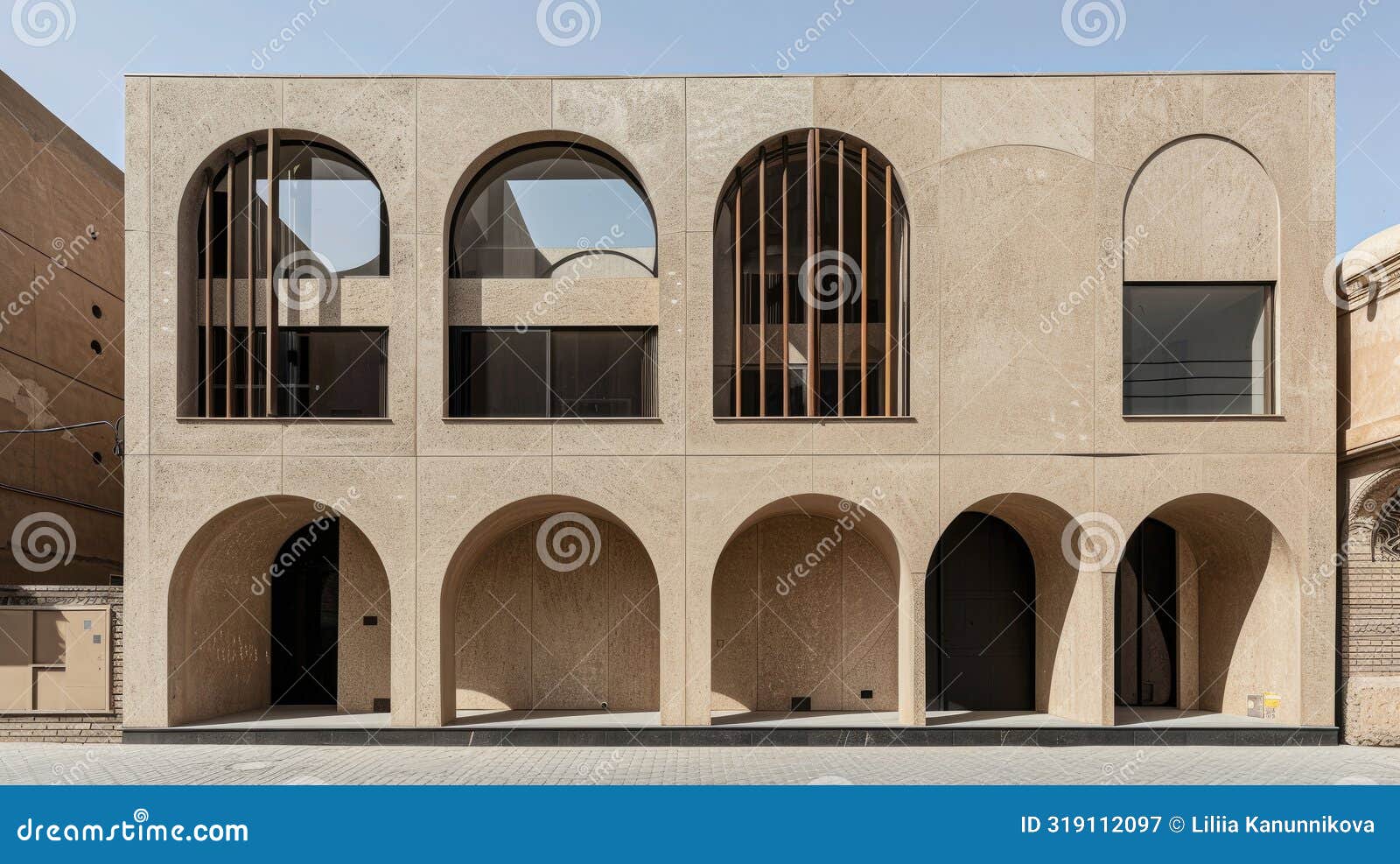 A Twinhouse Facade in the UAE, Adorned with Asymmetric Arches, Vertical ...