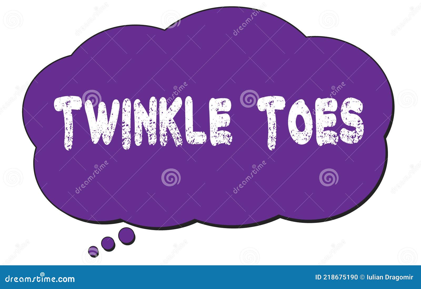 TWINKLE TOES Text Written on a Violet Cloud Bubble Stock Illustration ...