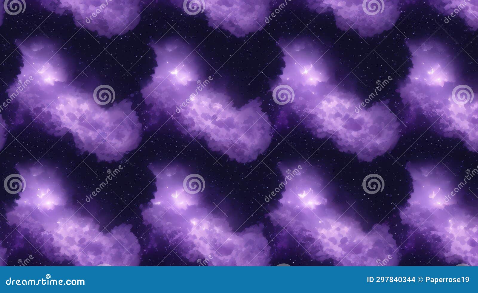 A Seamless Repeat Vector Pattern Design Featuring a Cloudy Purple Night ...