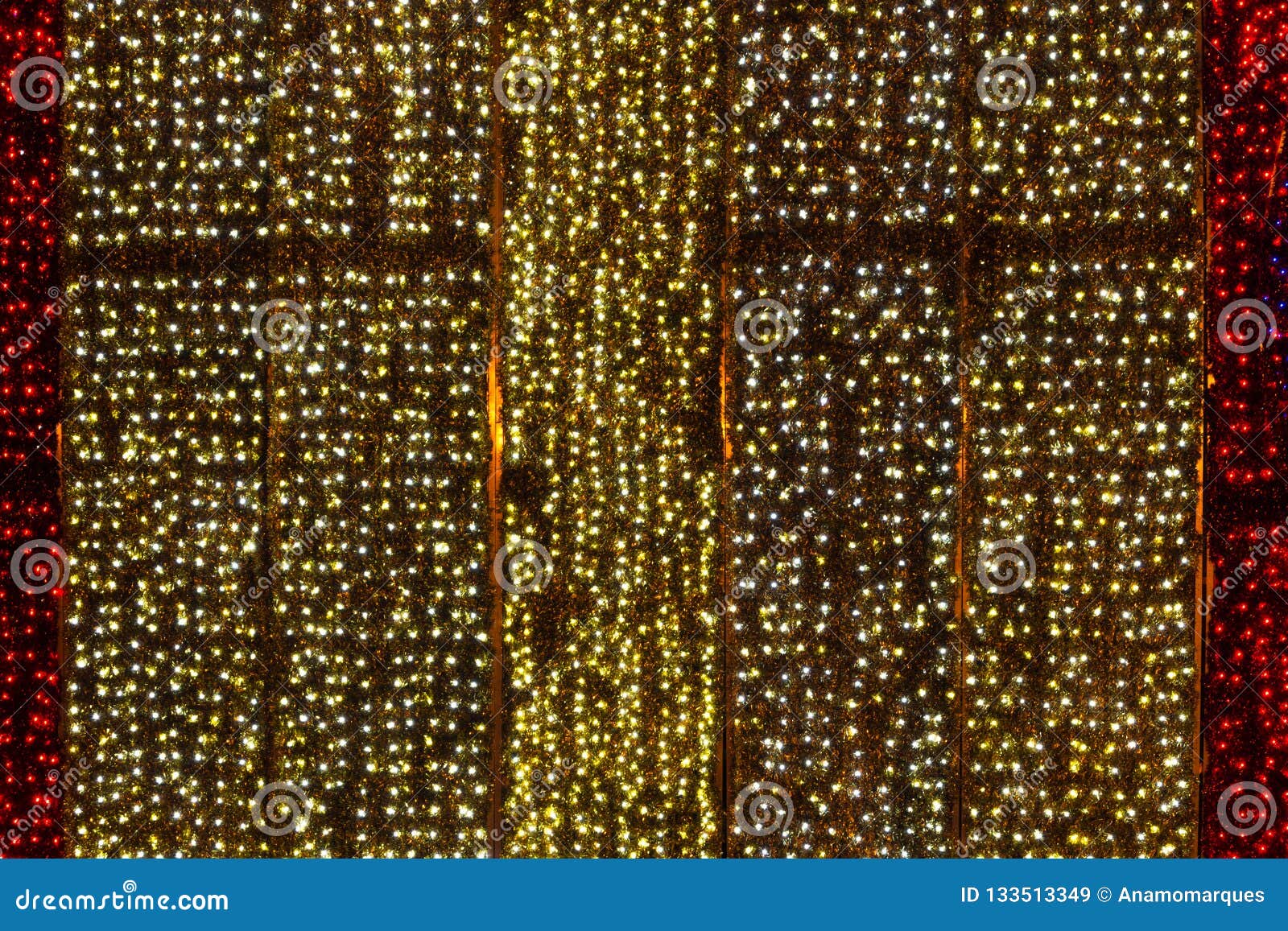 Twinkling Christmas Lights Background. Wall with Christmas Light Stock ...