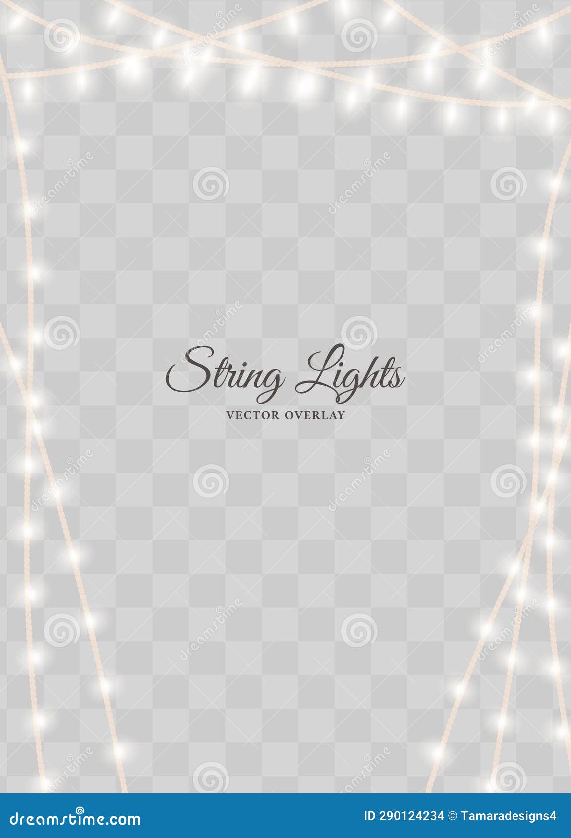 Twinkling Fairy String Lights Overlay Light Background Stock Vector ...