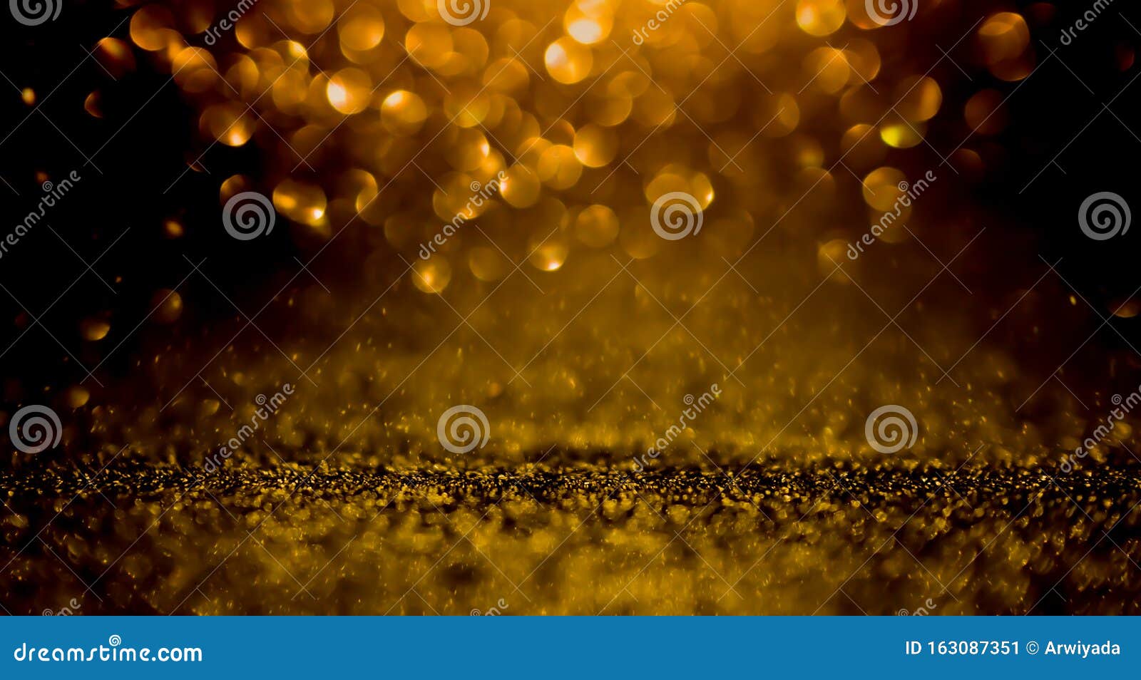 Twinkling Golden Glitter Falling Gold Background Stock Image - Image of ...