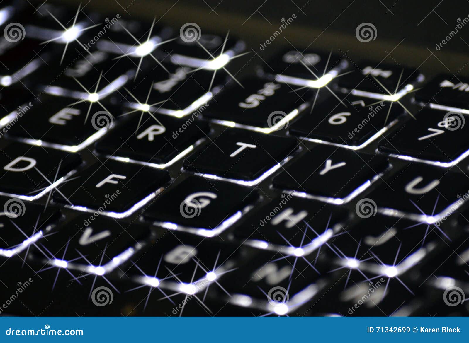Twinkling Lights on a Sparkling Computer Keyboard Stock Image - Image ...
