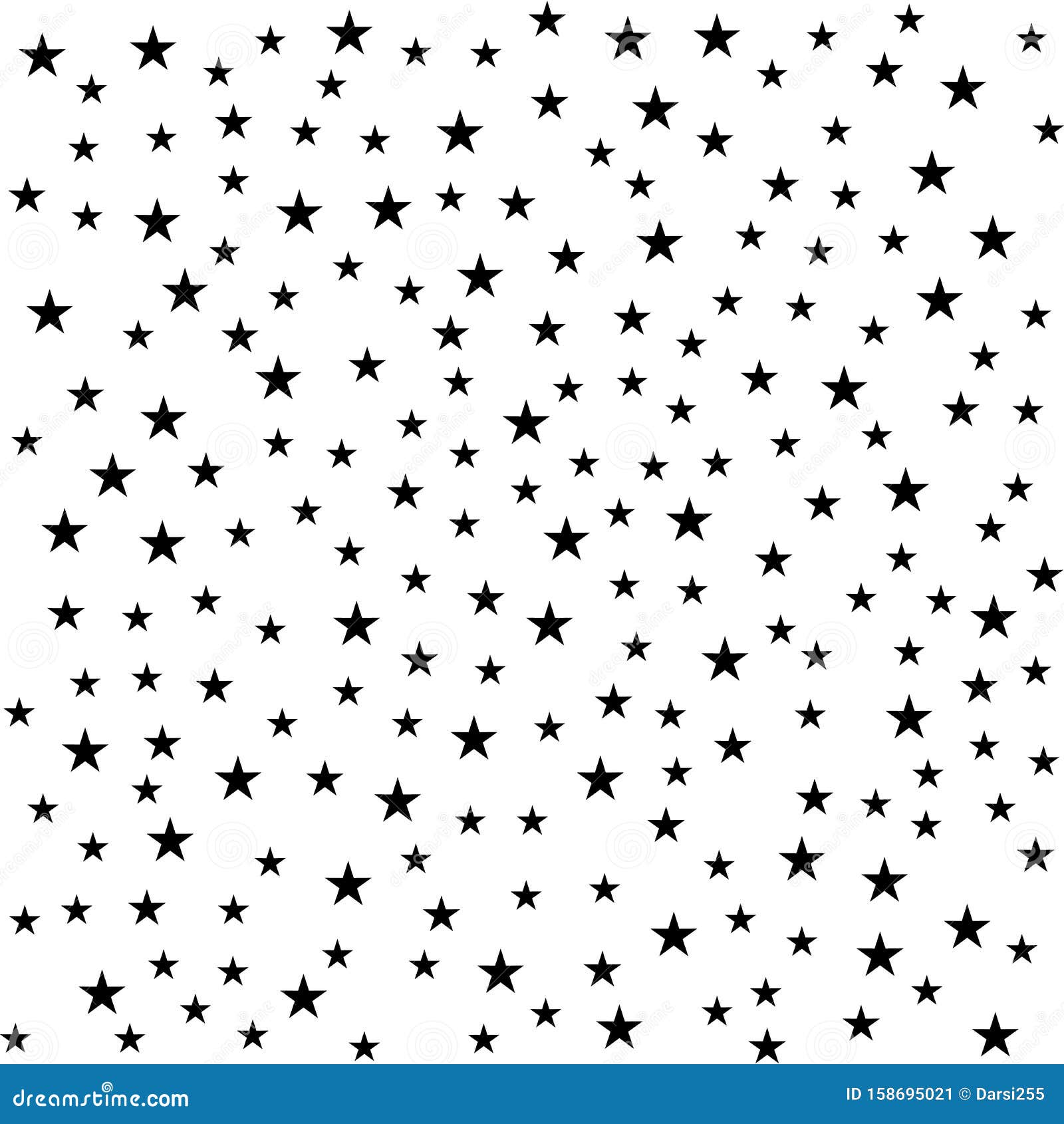 Twinkling Stars Pattern, Starry Sky Background, Black Isolated on White ...