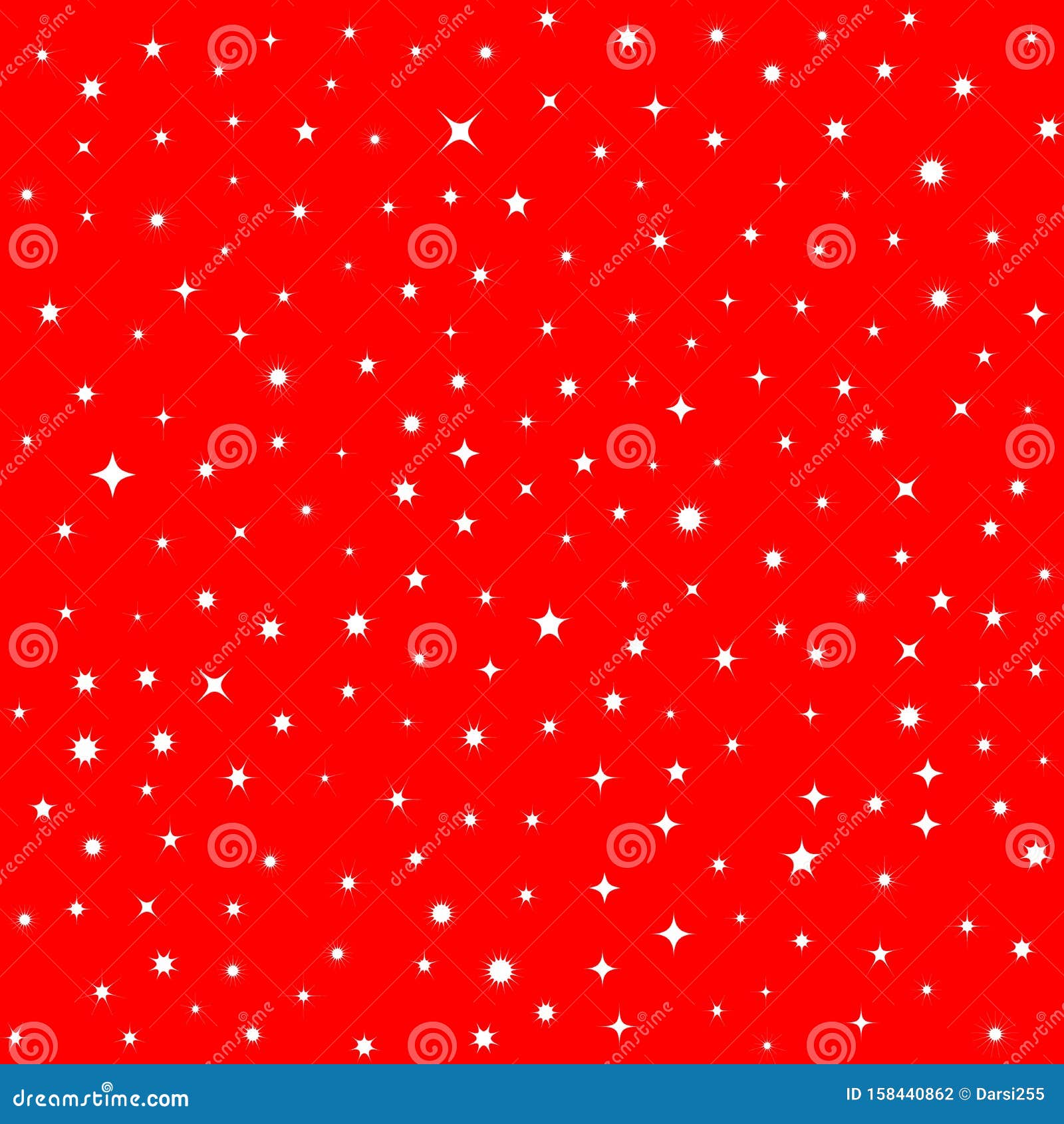 Twinkling Stars Pattern, Starry Sky Background, White Isolated on Red ...