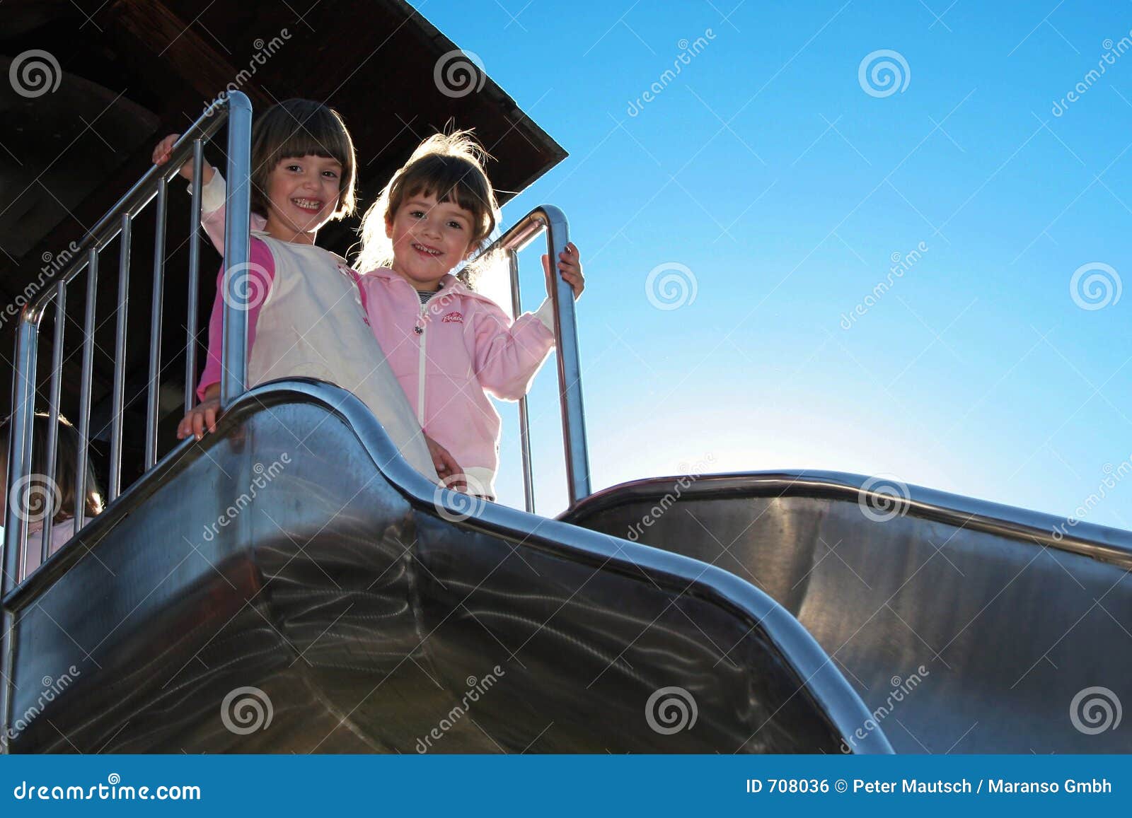 Twins on a bent slide stock photo. Image of kind, experience - 708036