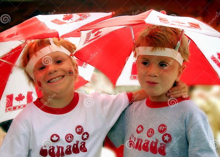 Twins Boys on Canada Day stock photo. Image of smiles - 2056540
