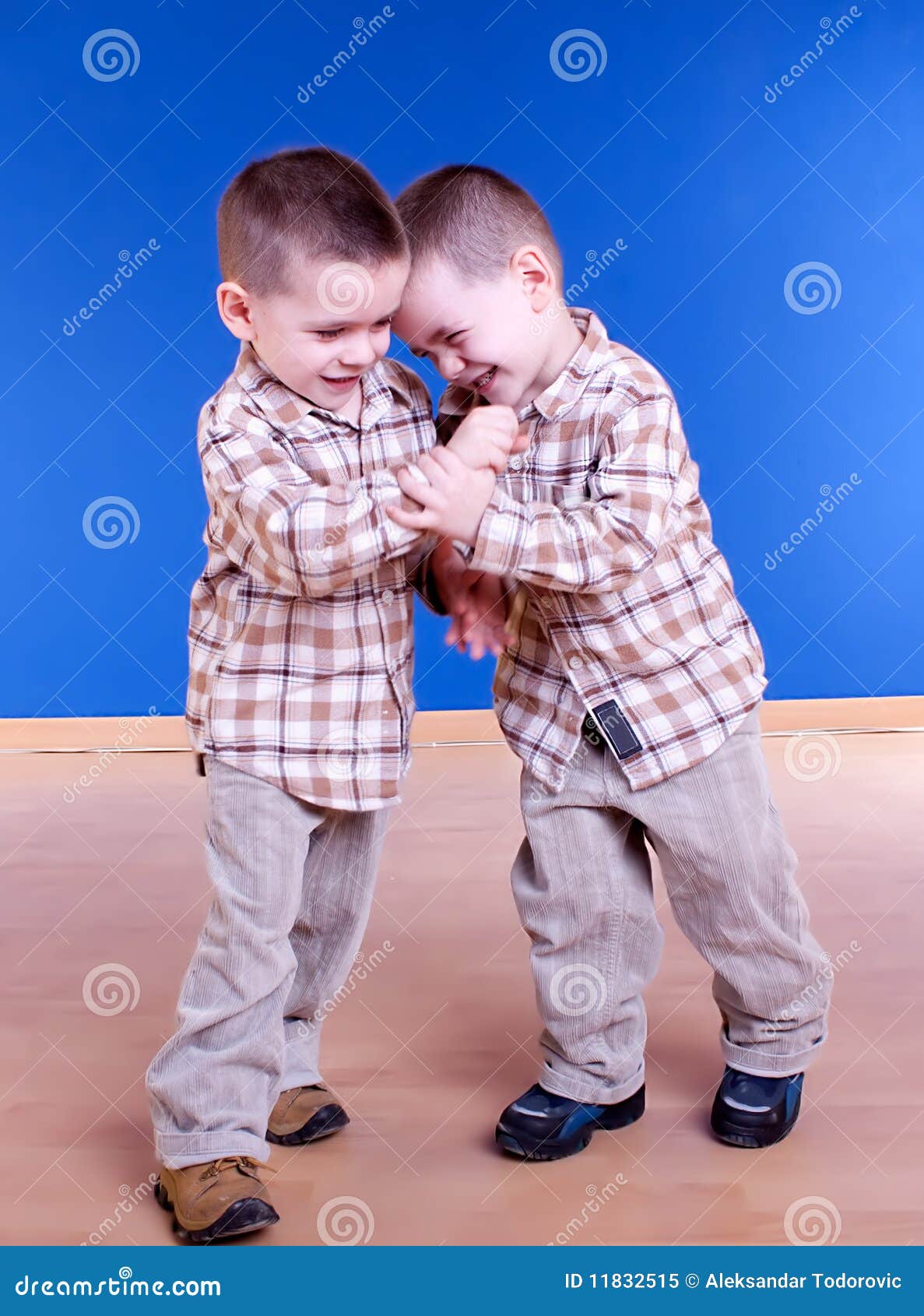 Twins Brother Have Fun Playing Stock Image - Image of cheerful, play ...