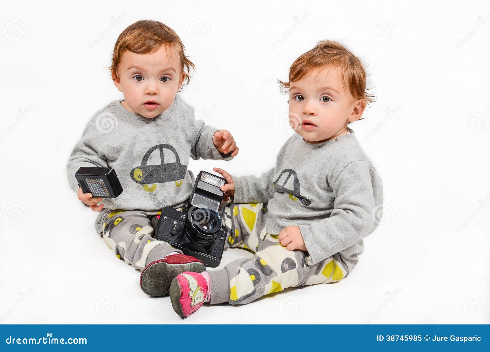 Twins and a Camer stock image. Image of baby, child, children - 38745985