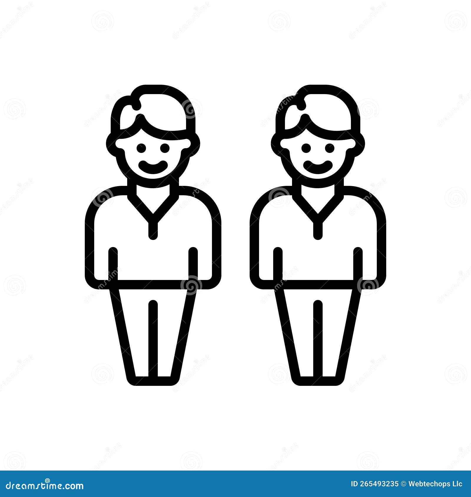 Black Line Icon for Twins, Boys and Stand Stock Vector - Illustration ...