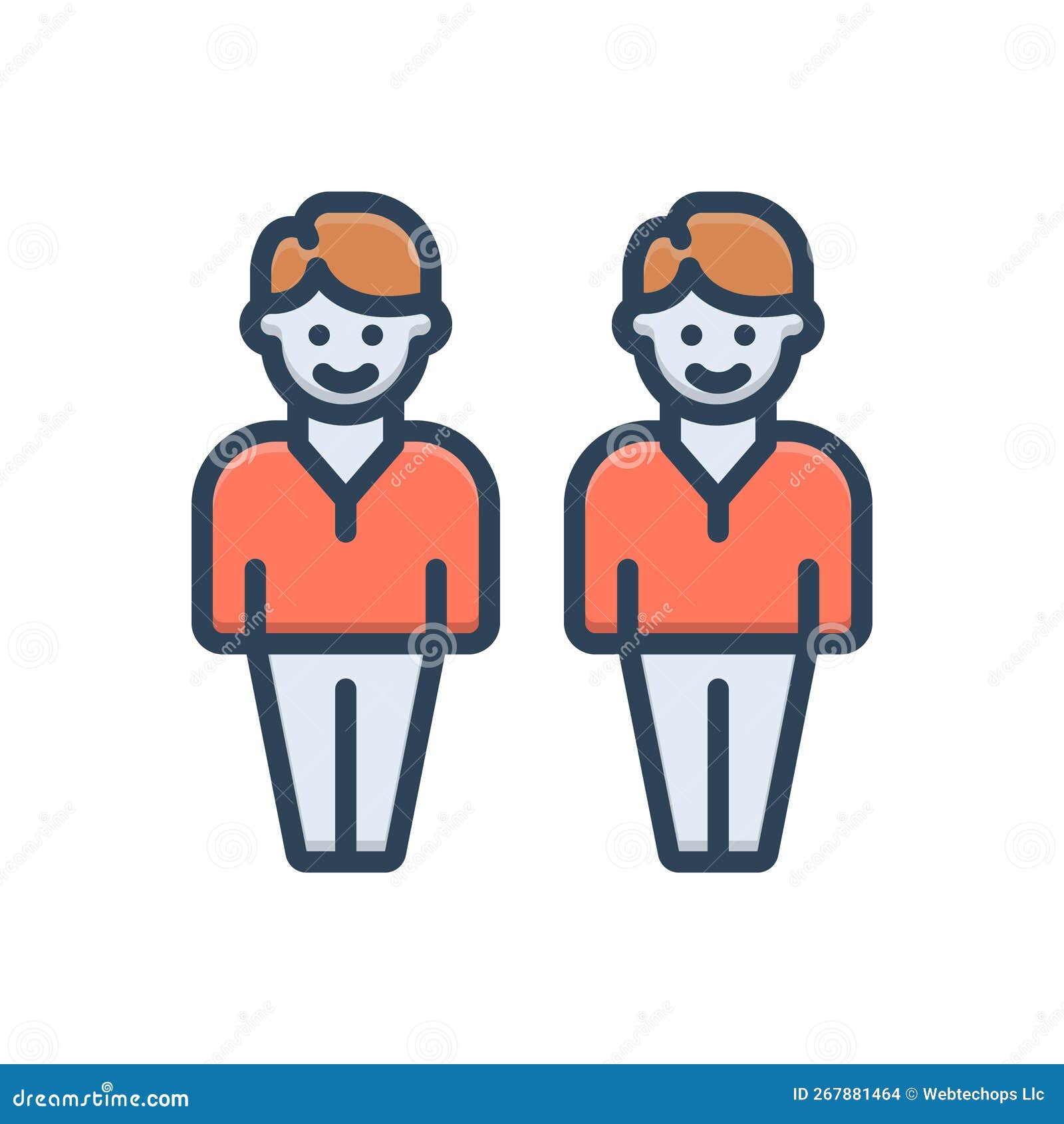 Color Illustration Icon for Twins, Boys and Stand Up Stock Vector ...