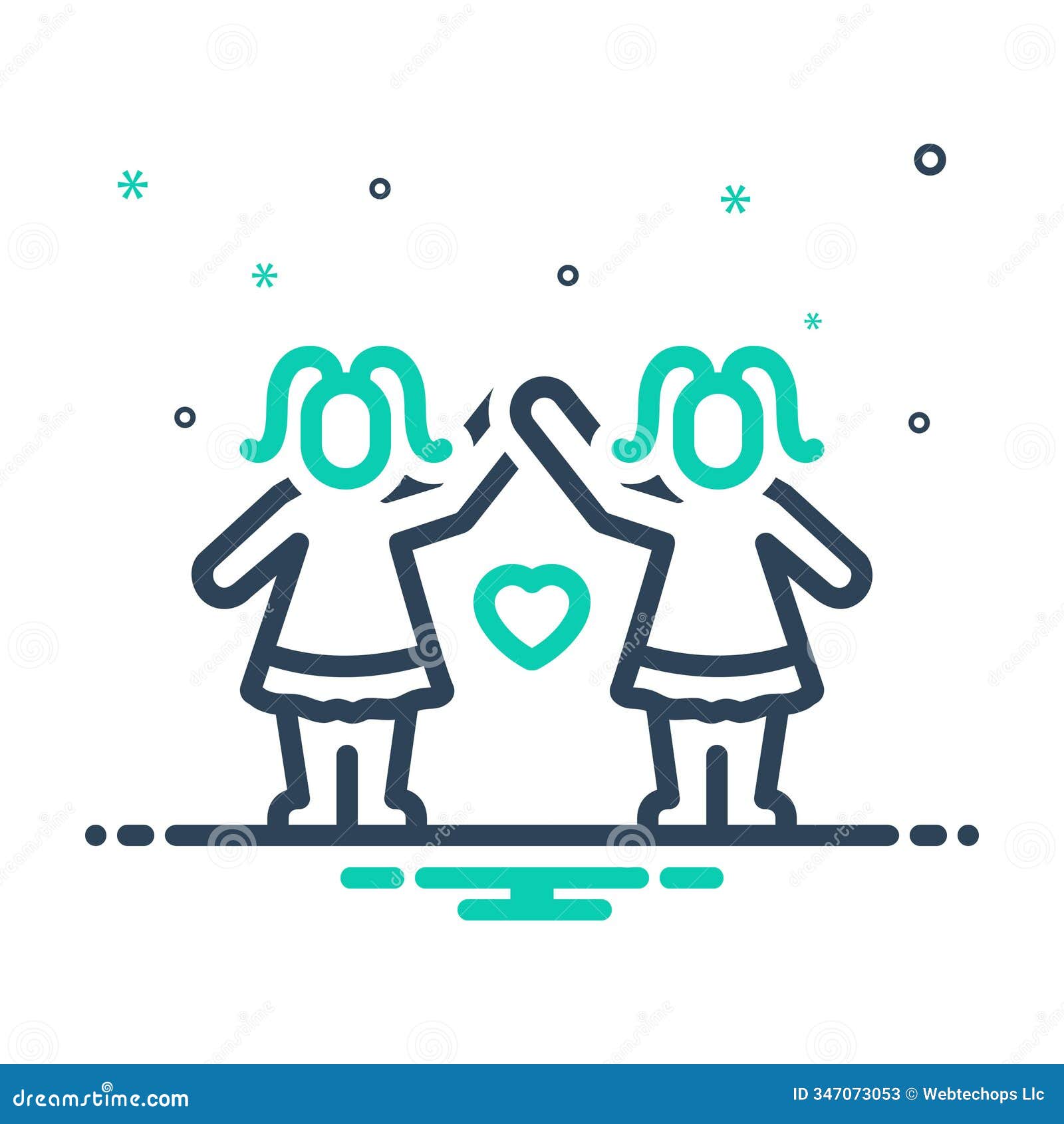 Mix Icon for Twins, Kids and Relation Stock Illustration - Illustration ...