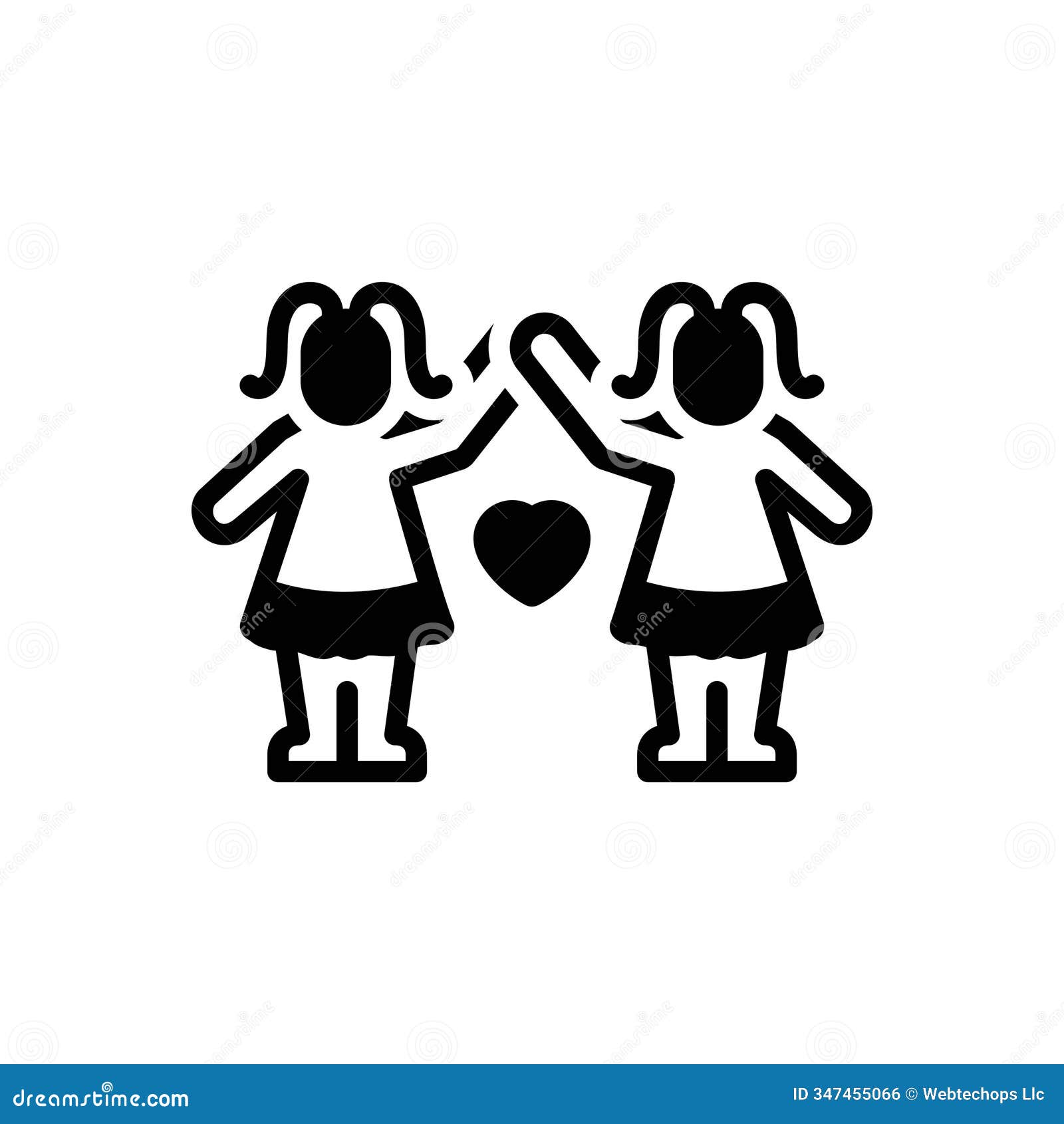 Black Solid Icon for Twins, Kids and Relation Stock Illustration ...