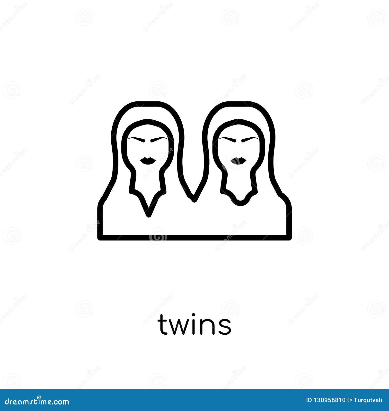 Twins Icon. Trendy Modern Flat Linear Vector Twins Icon on White Stock ...