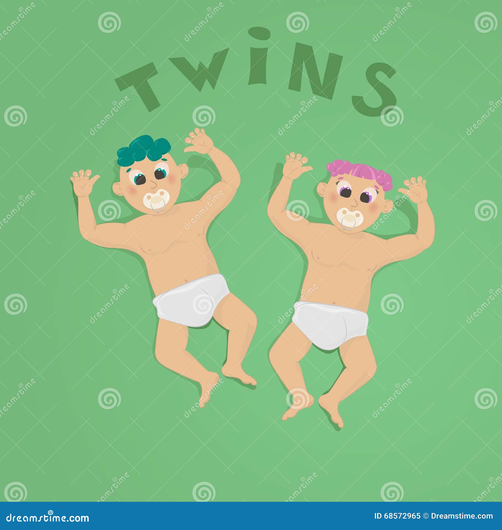Twins stock vector. Illustration of cartoons, vector - 68572965