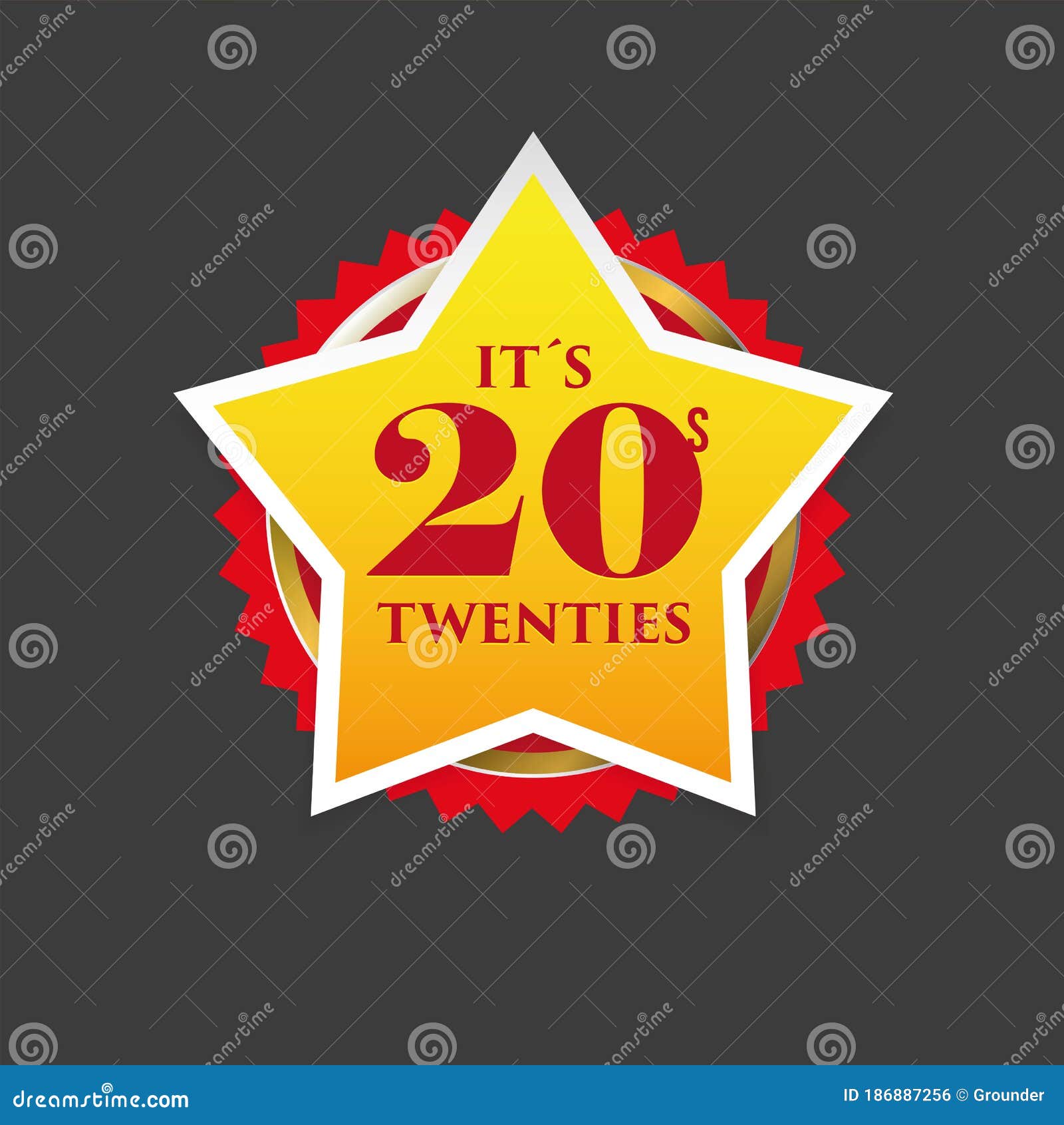 Twintig Teken Gouden Sterretje Vector Illustratie - Illustration of ...