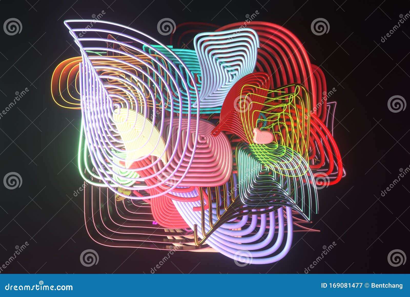 Abstract, Twirl Circle Lines. Wallpaper for Graphic Design. 3D Render ...