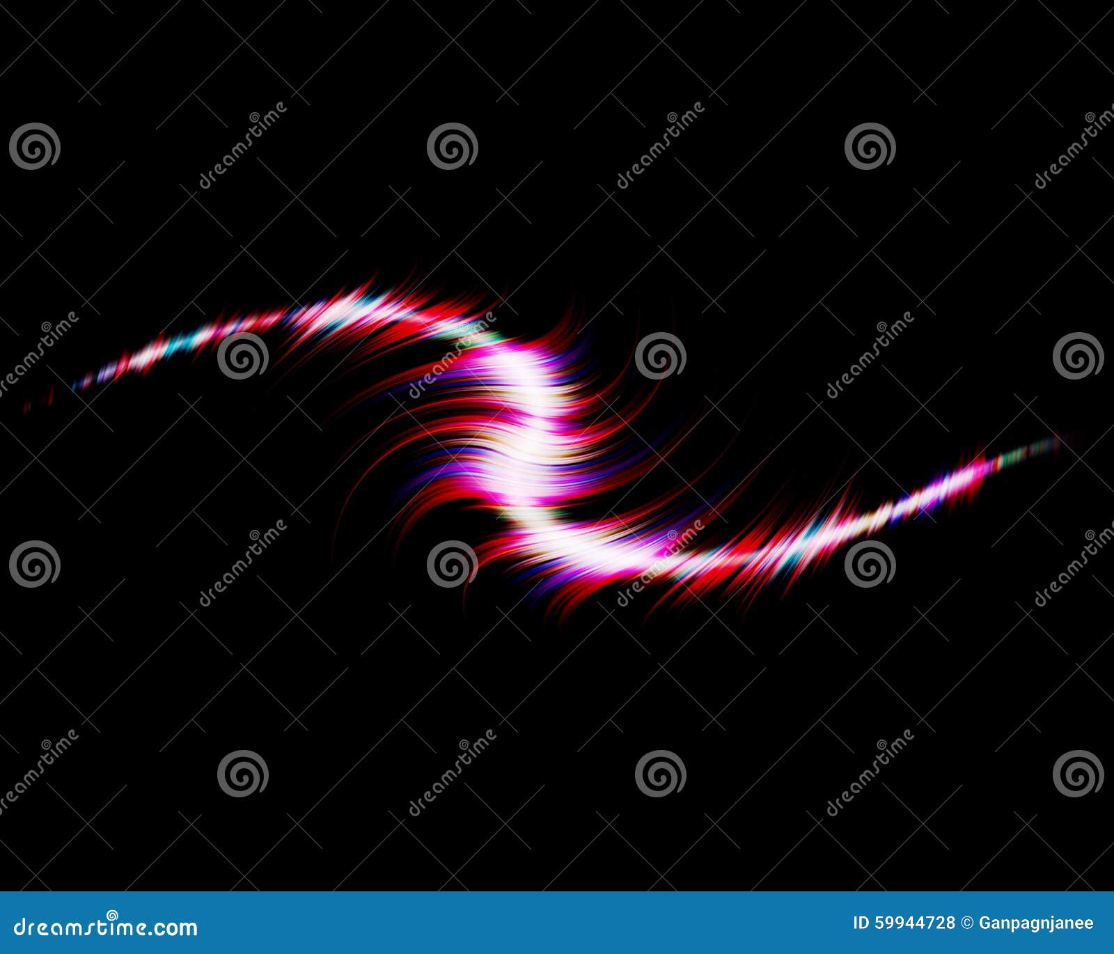 Twirl Sound Wave on Black Background Stock Illustration - Illustration ...
