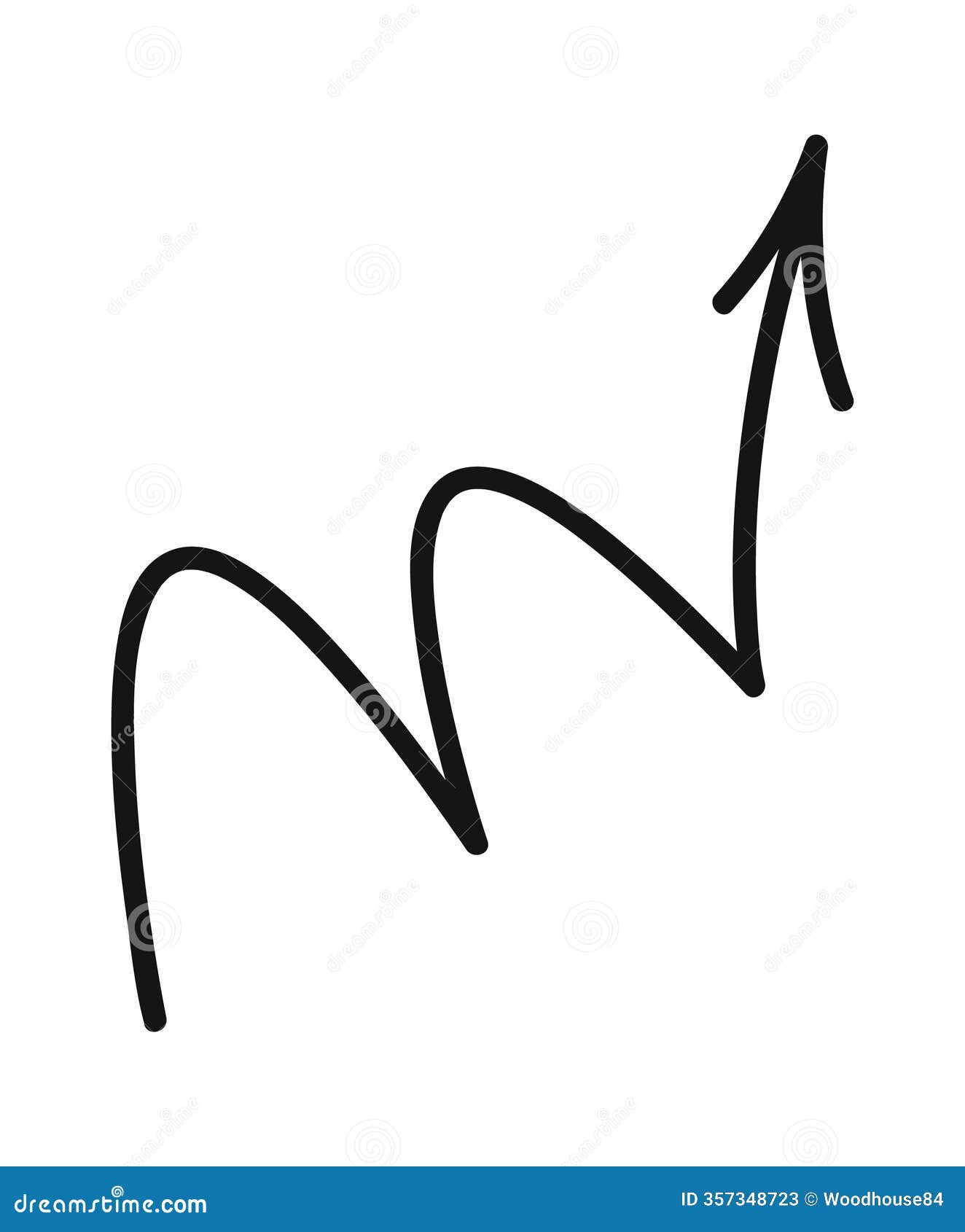 Twirled Arrow Doodle Indicating Upward Stock Illustration ...