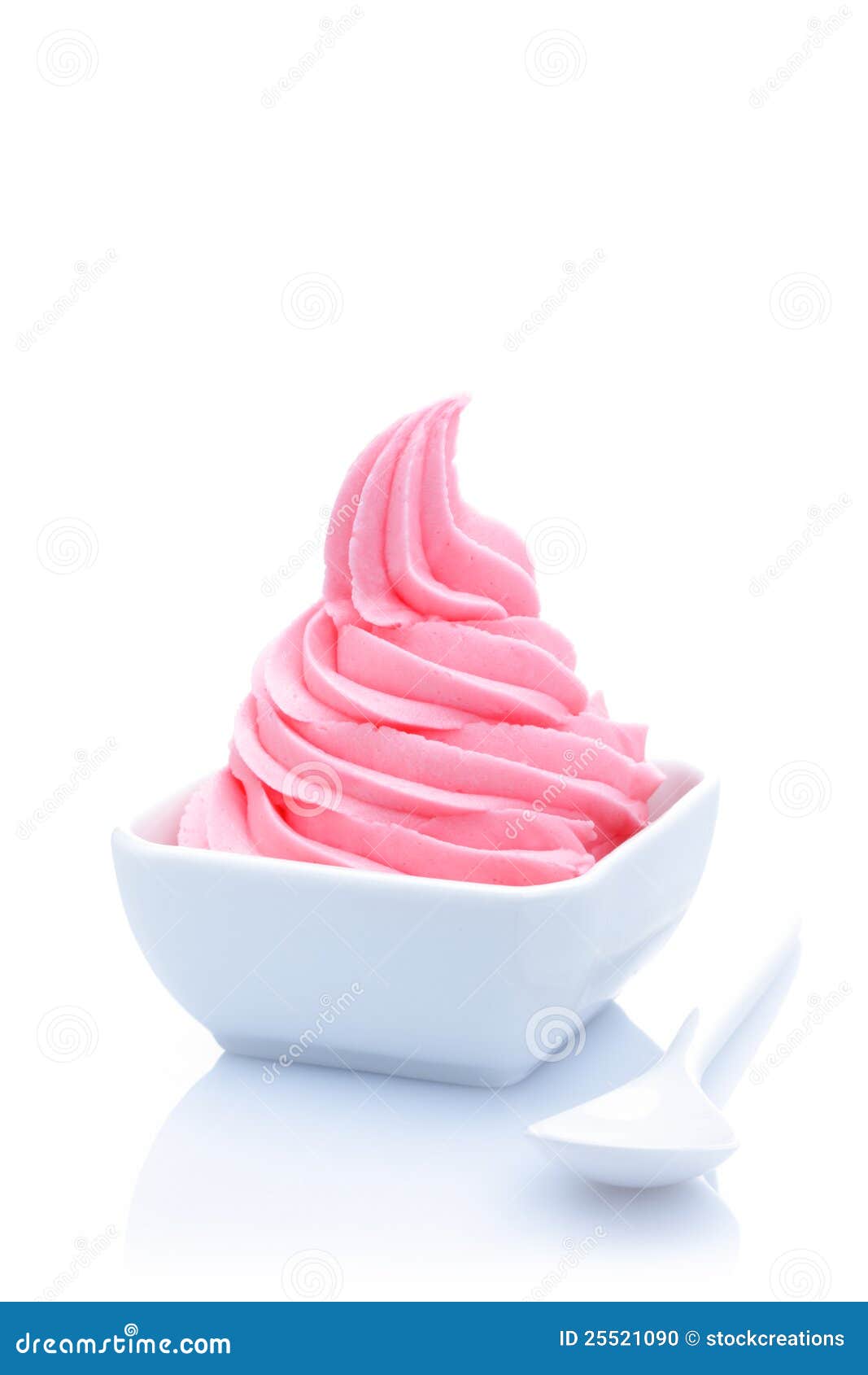 Twirled Pink Strawberry Ice Cream Stock Photo - Image of copyspace ...