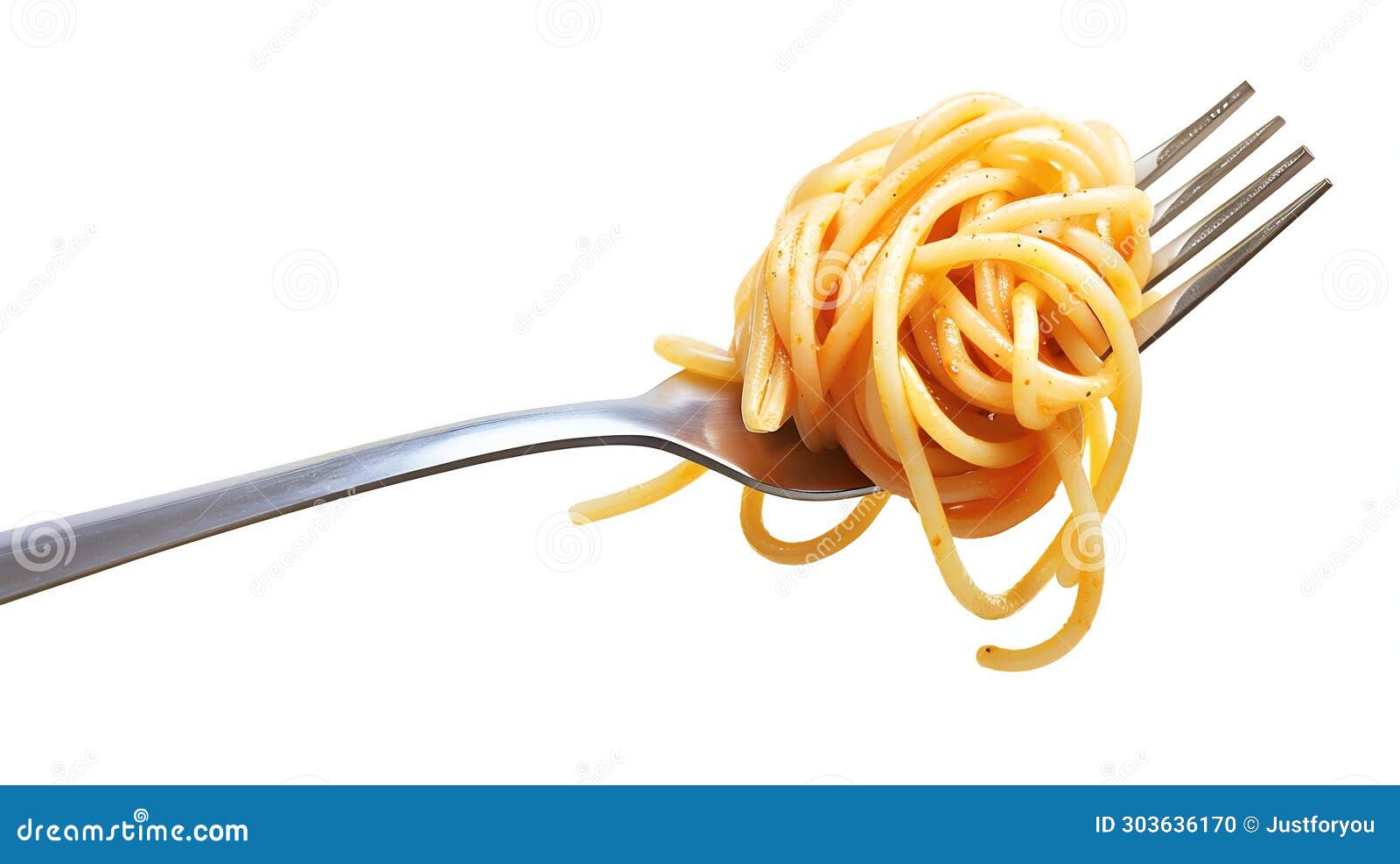 Twirled Spaghetti on Fork with Tomato Sauce. Generative Ai Stock ...