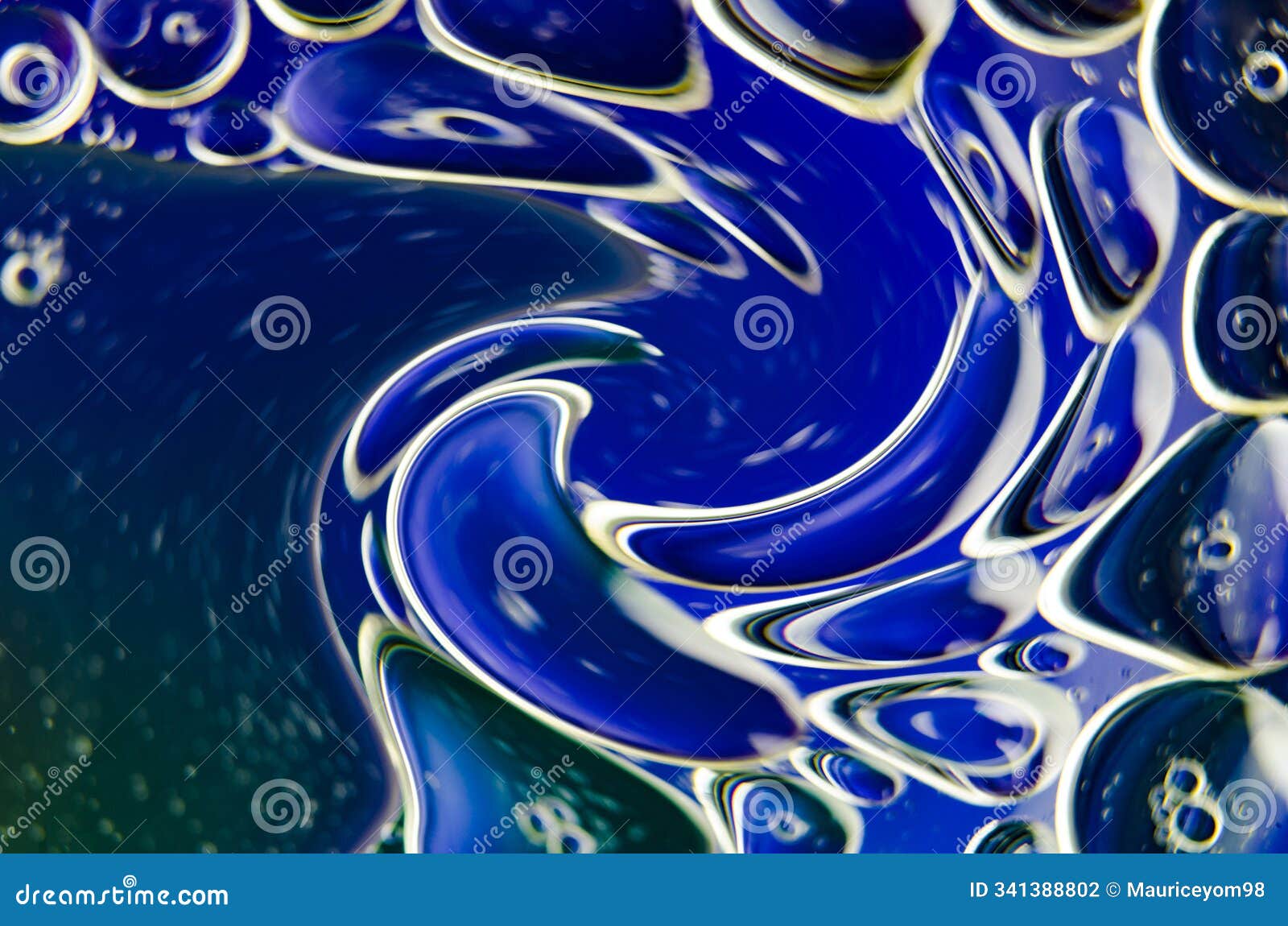 Twirling Effect of Bubbles on Surface of Water in Blue Gradient ...