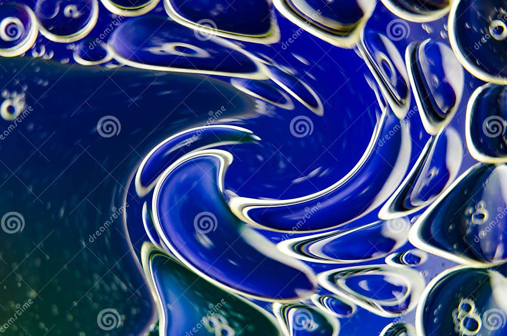 Twirling Effect of Bubbles on Surface of Water in Blue Gradient ...