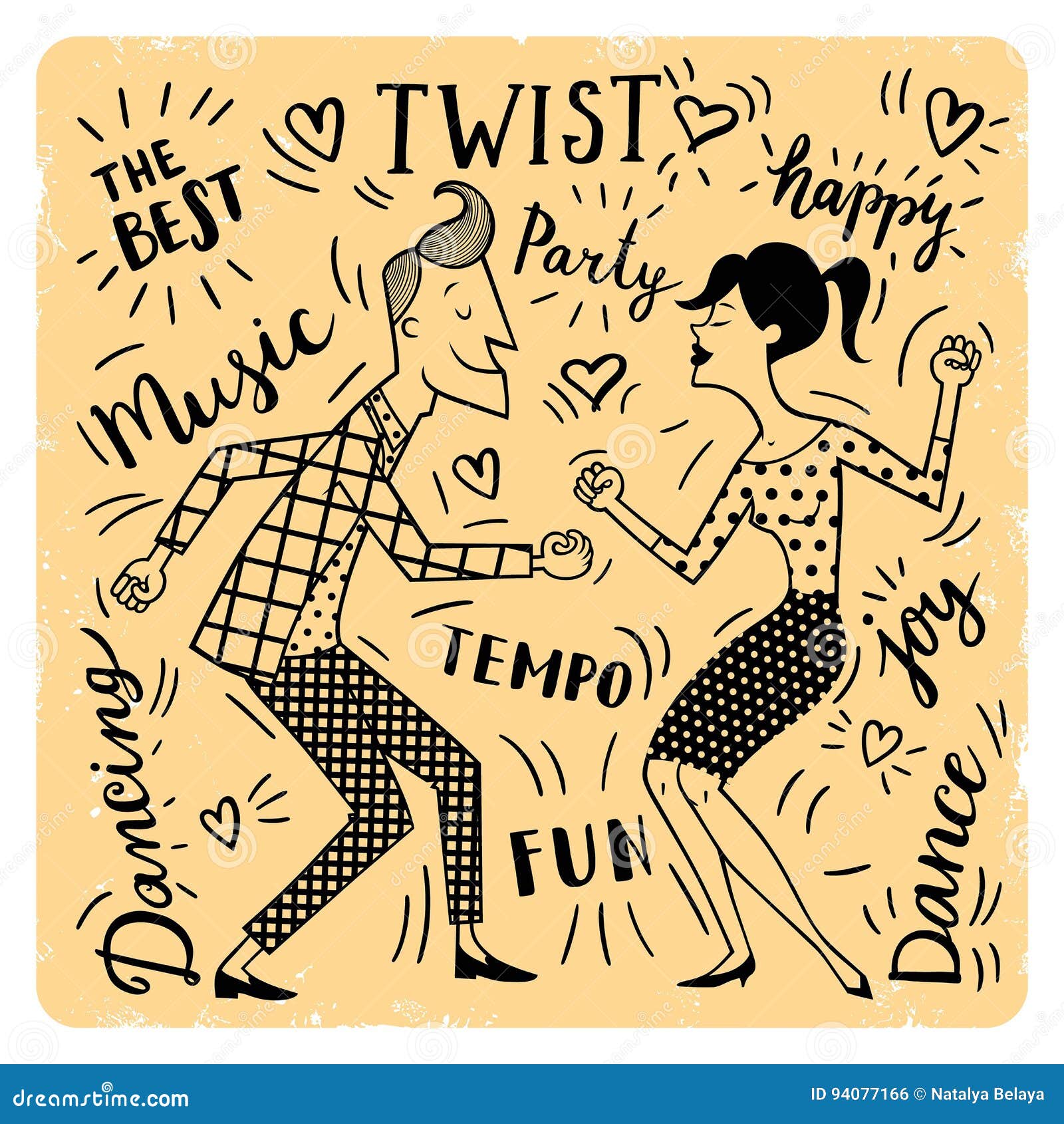 Twist_B&W stock vector. Illustration of music, cartoon - 94077166