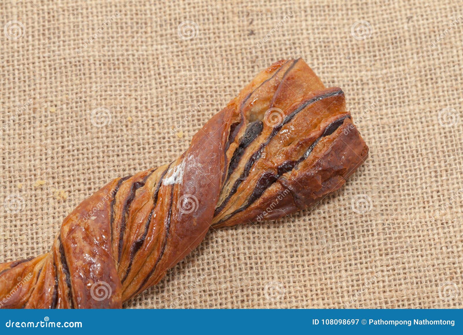 Twist bread on sack stock image. Image of burger, board - 108098697