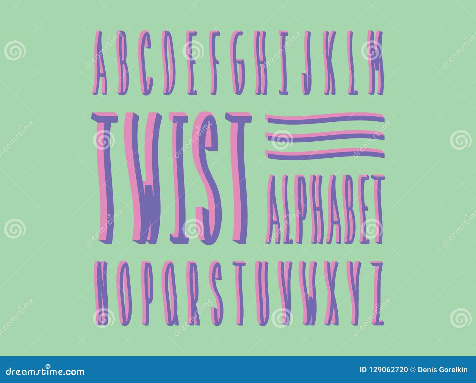 Twist Font. Vector Alphabet Stock Vector - Illustration of curved ...