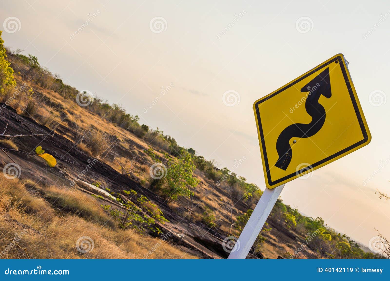 Twist Sign Post beside the Road Stock Image - Image of symbol ...