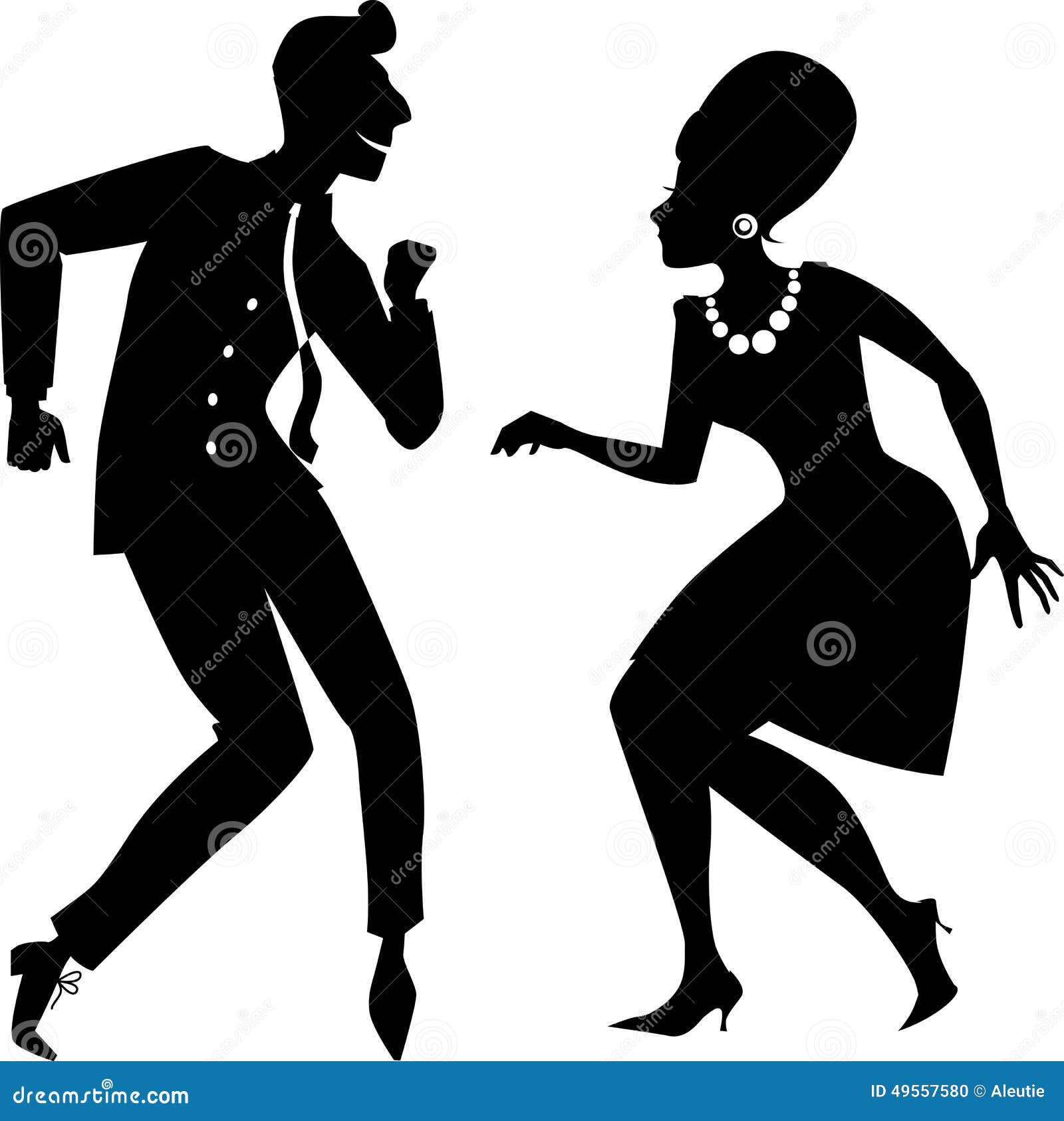 The Twist Couple Silhouette Cartoon Vector | CartoonDealer.com #53232995