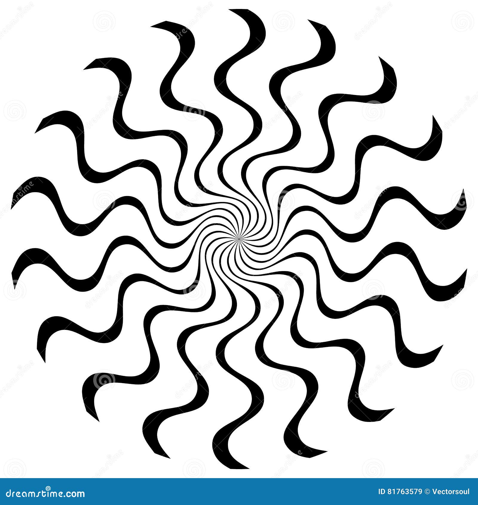 Twist, Spiral Shape with Circles. Rotating Dotted Element Stock Vector ...