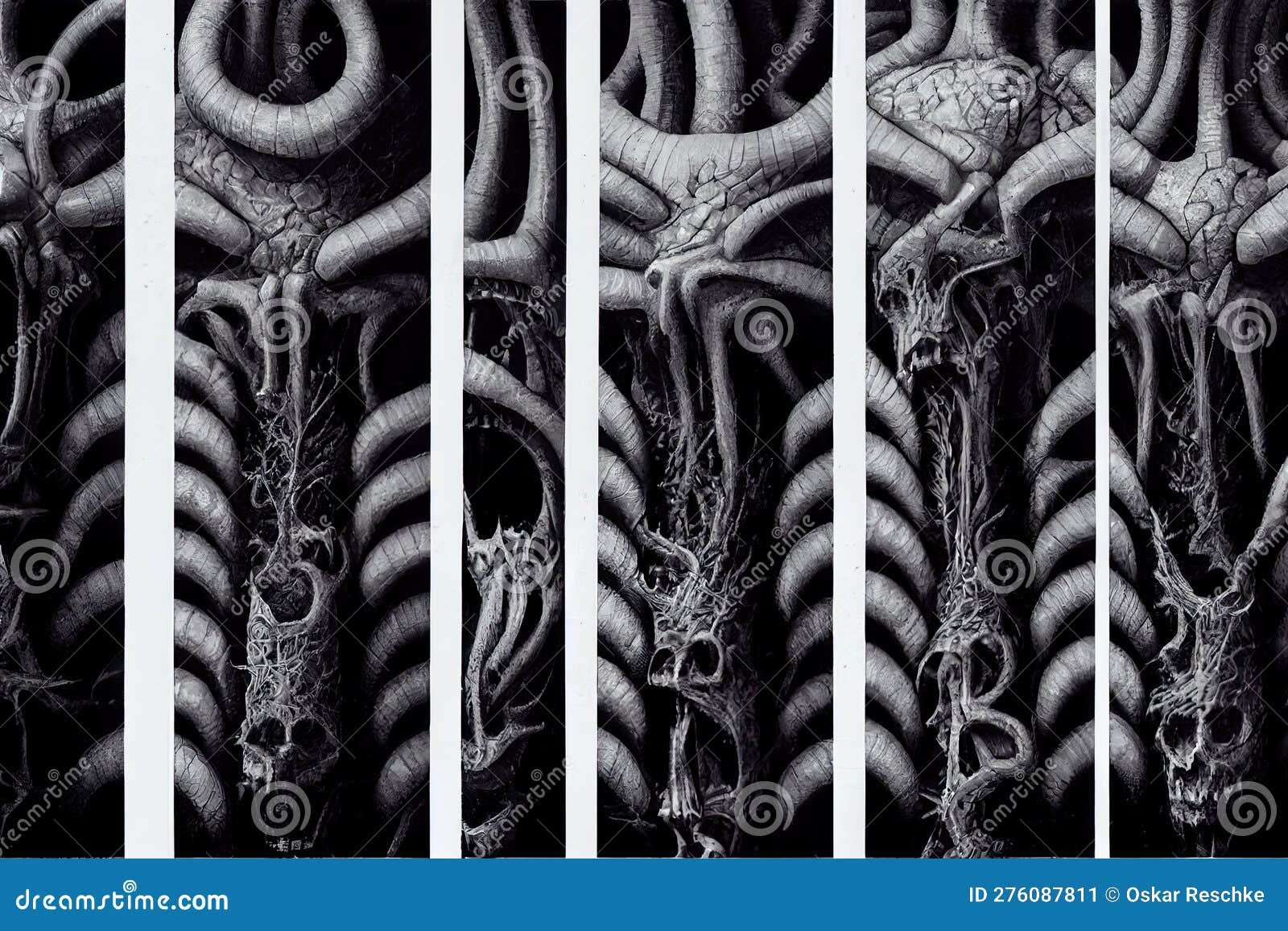 Twisted alien bones stock illustration. Illustration of organ - 276087811