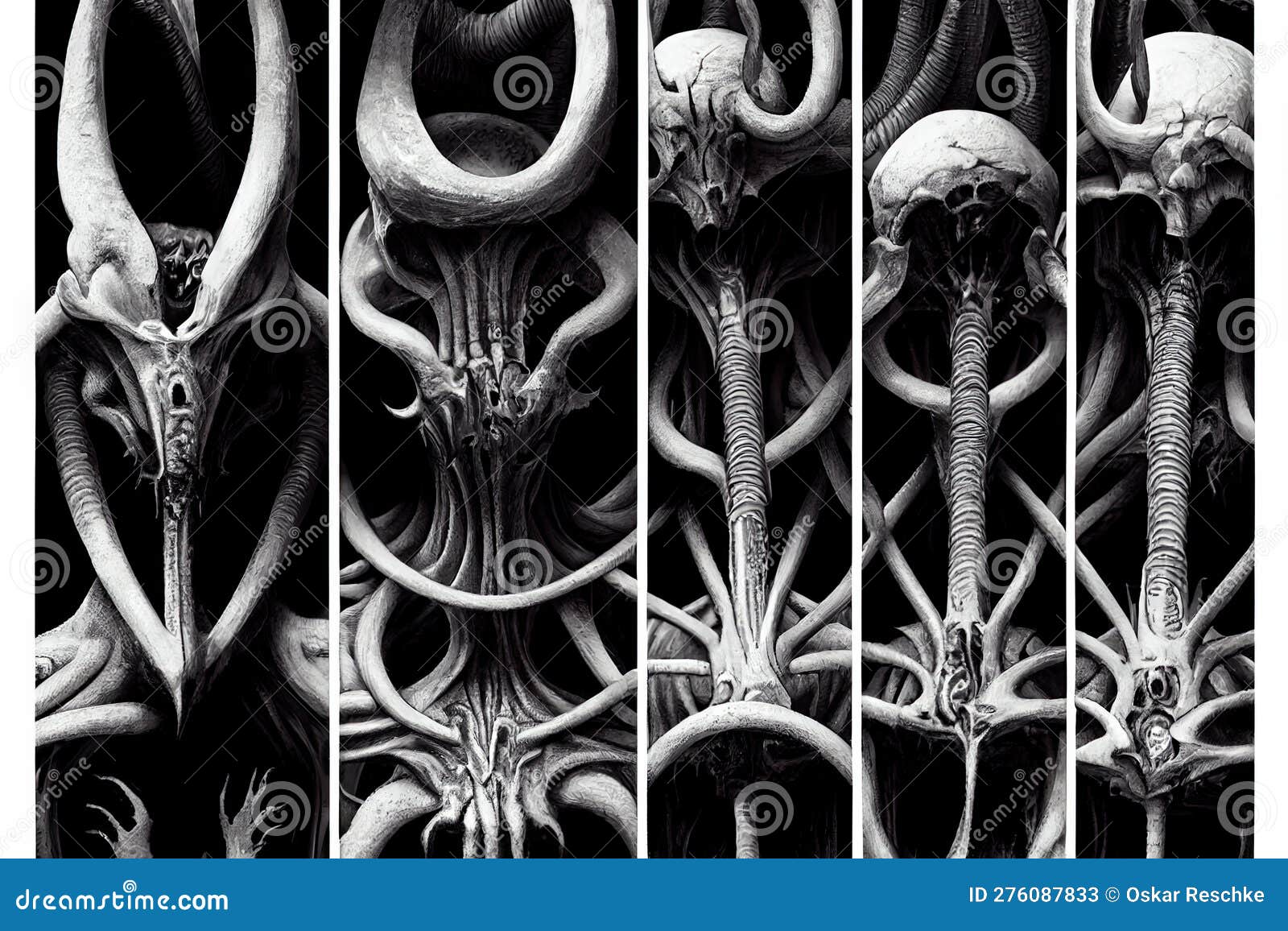 Twisted alien bones stock illustration. Illustration of generative ...