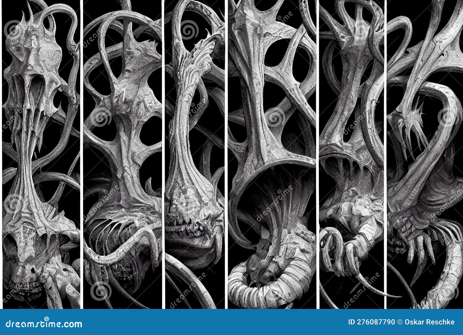 Twisted alien bones stock illustration. Illustration of petal - 276087790