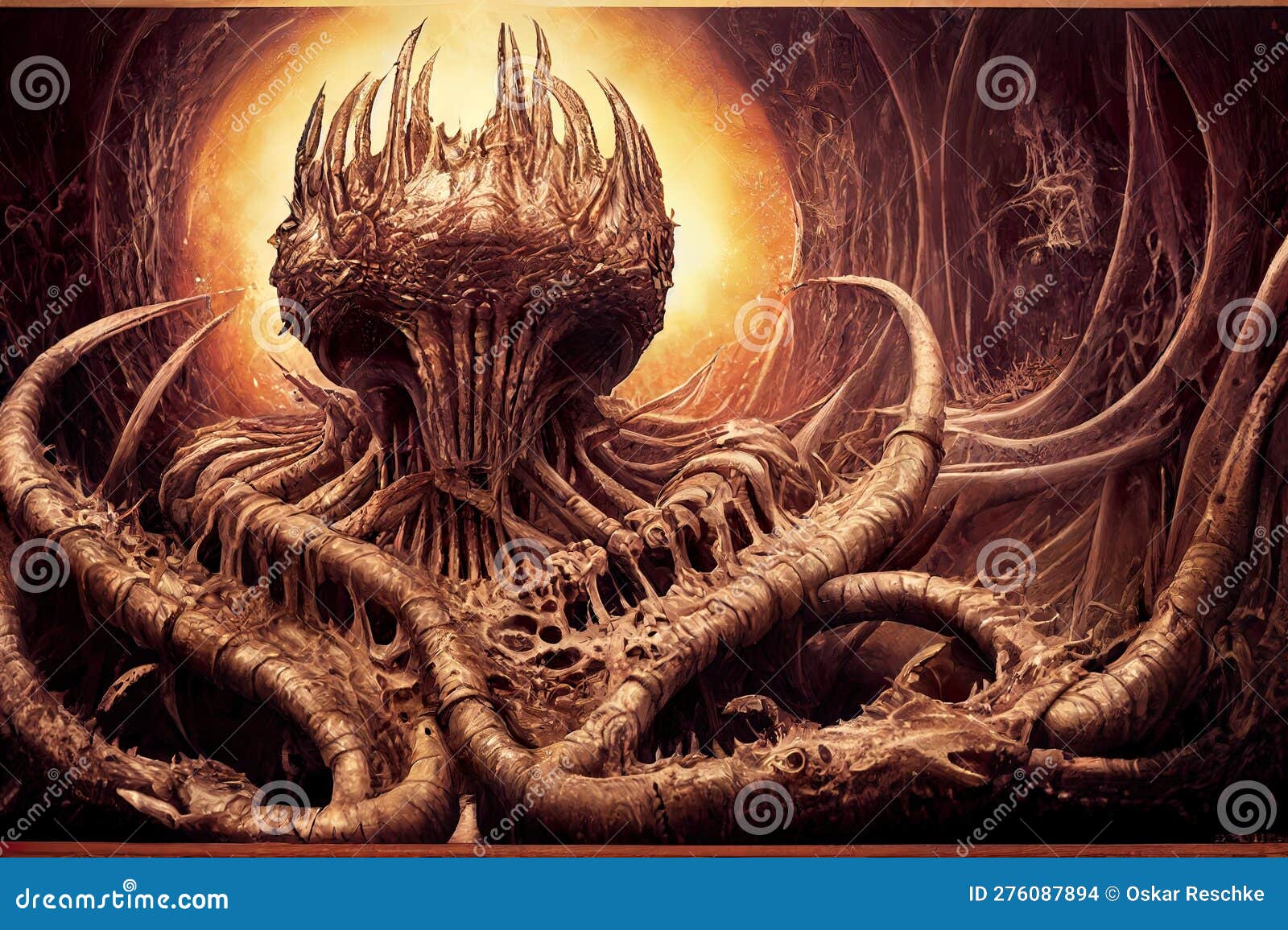 Twisted alien bones stock illustration. Illustration of design - 276087894