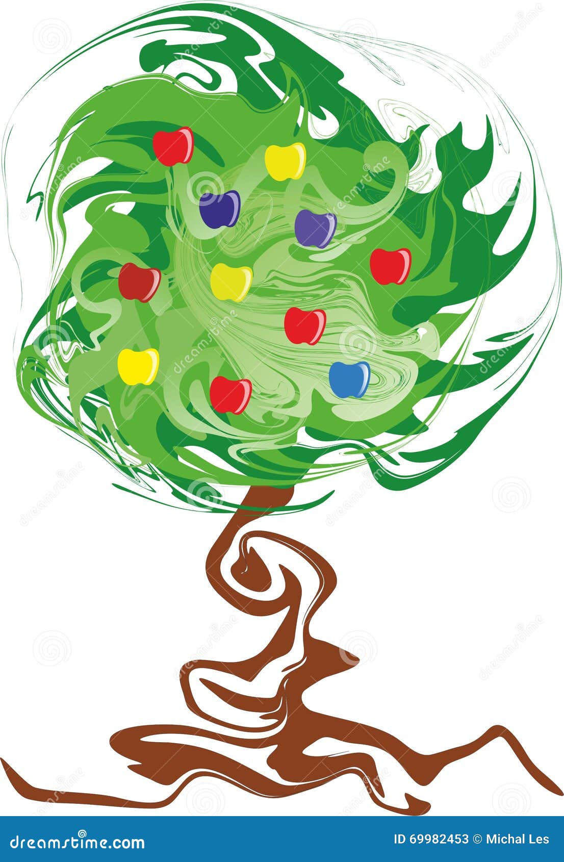 Twisted Apple Tree Diversity Concept Stock Illustration - Illustration ...