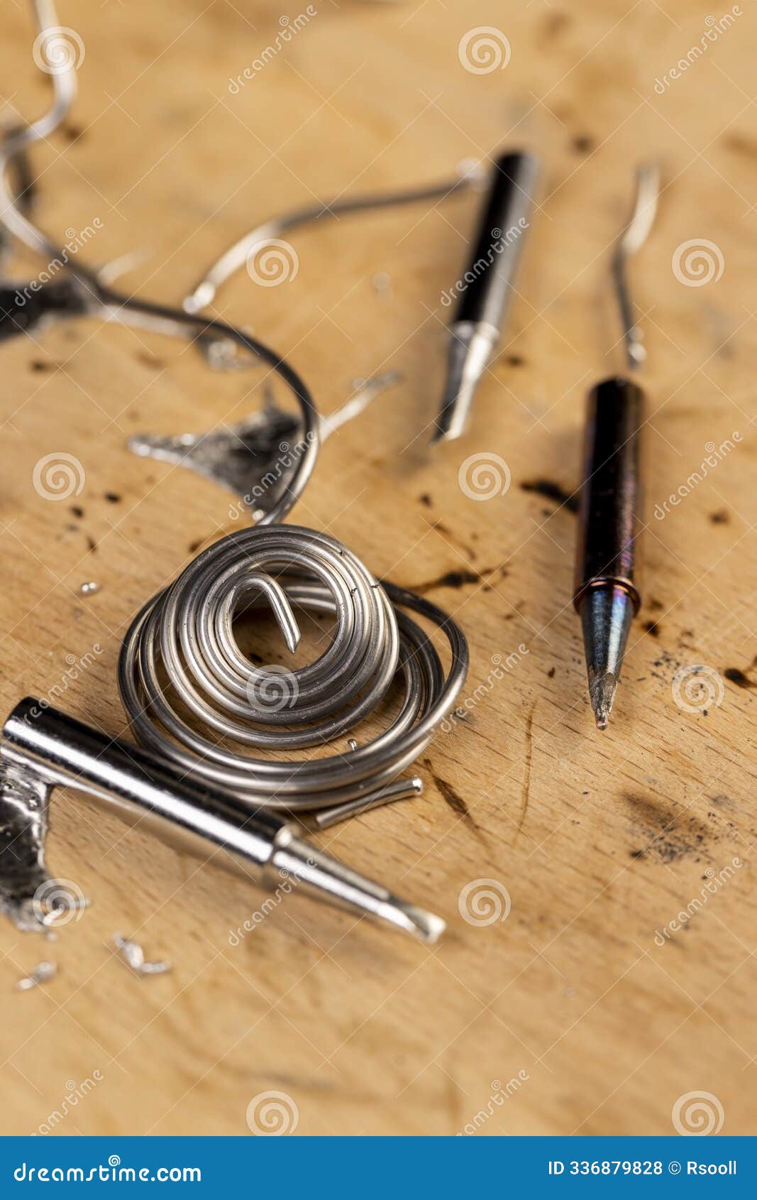 Twisted As a Spring Solder for Repair Work with Soldering Stock Photo ...